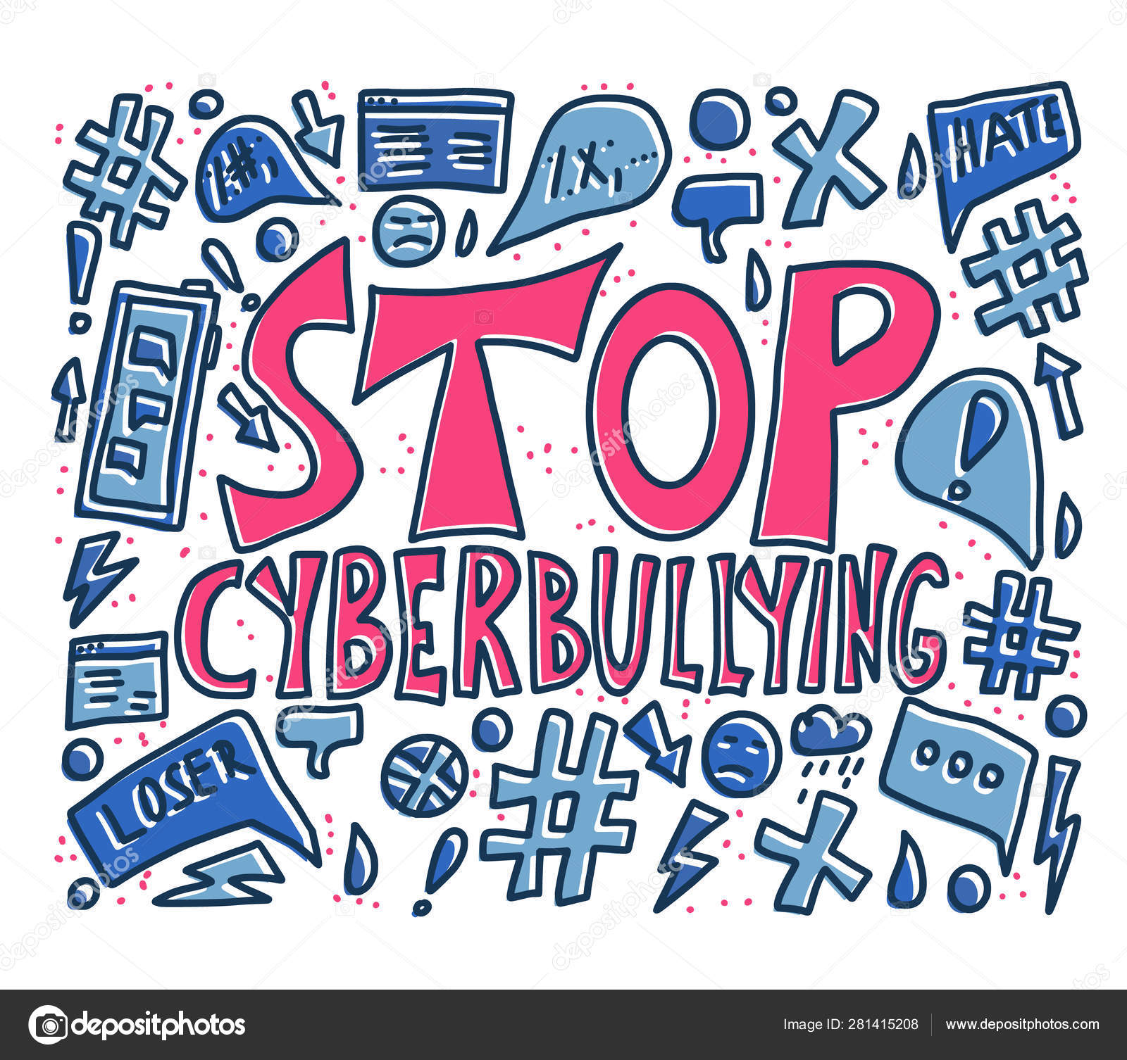 Stoppt Cybermobbing Cartoon