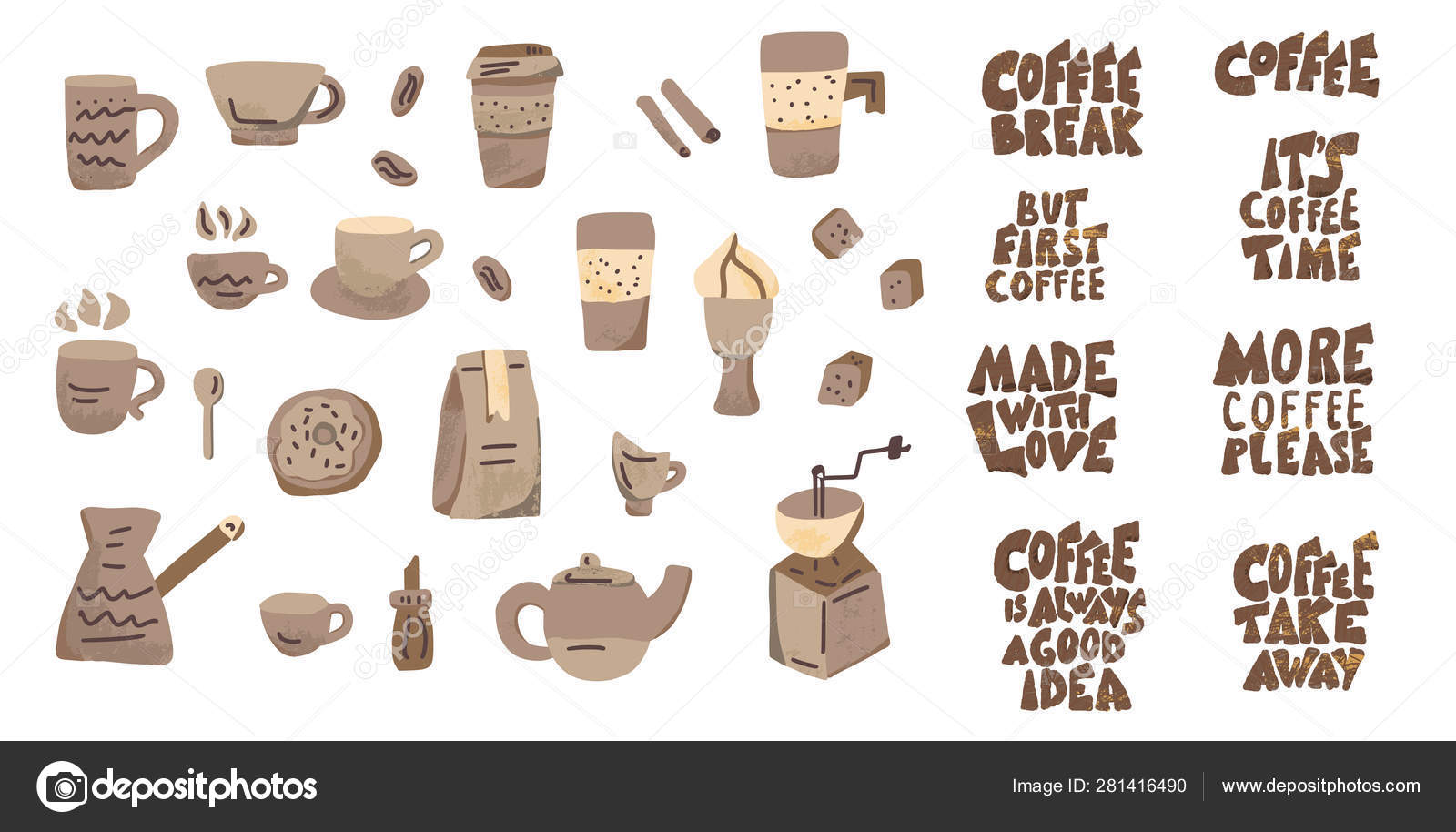 Coffee set objects. Vector design elements. Stock Vector Image by ©Syuzannam #281416490