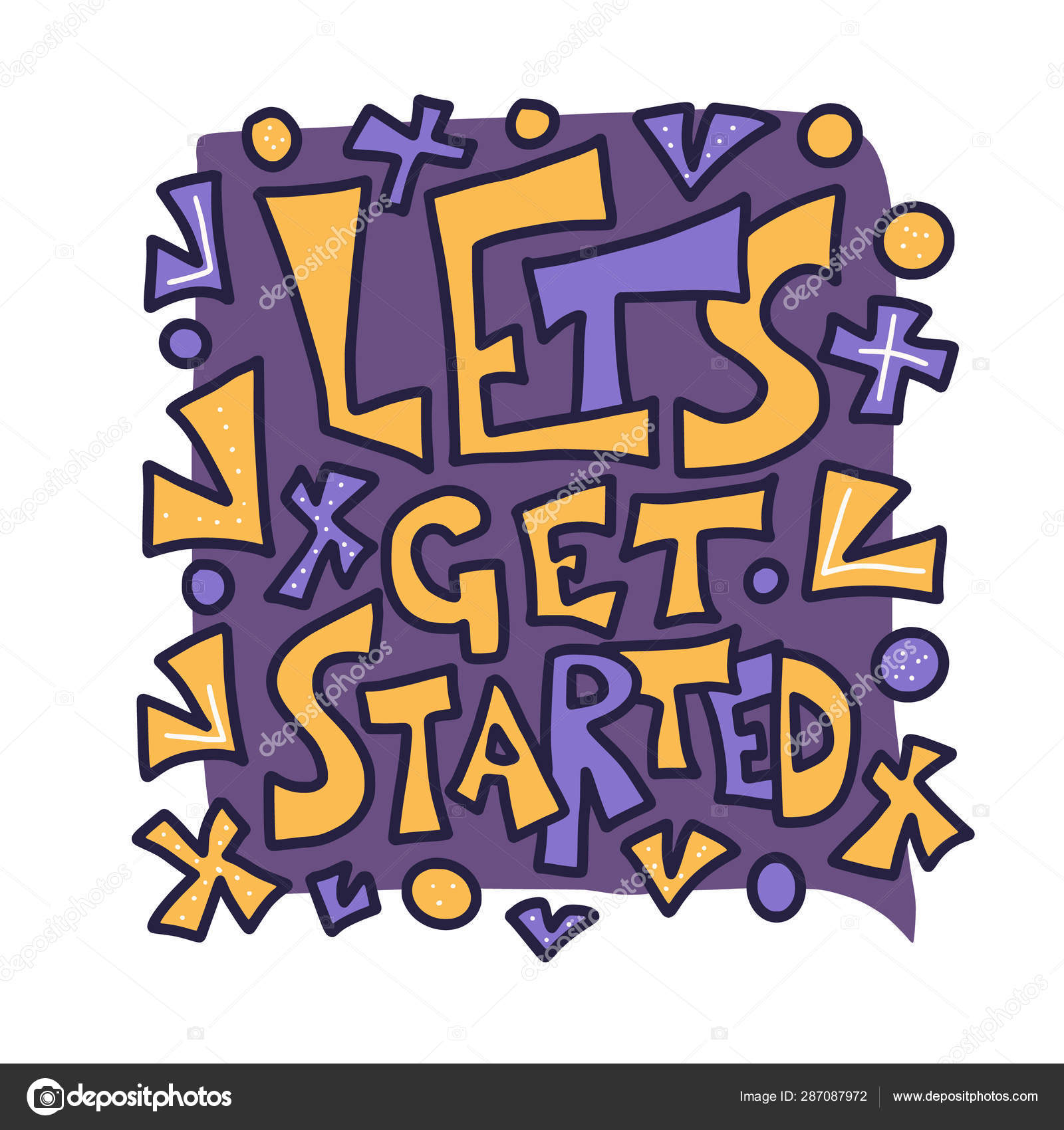 Lets get started quote. Vector poster text. Stock Vector Image by ...