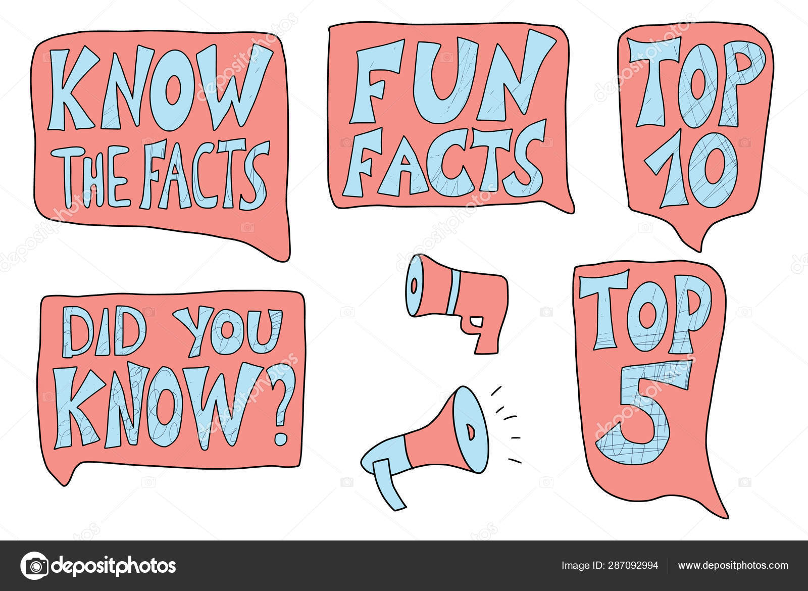 Quotes about facts set. Vector stylized text. Stock Vector by ...