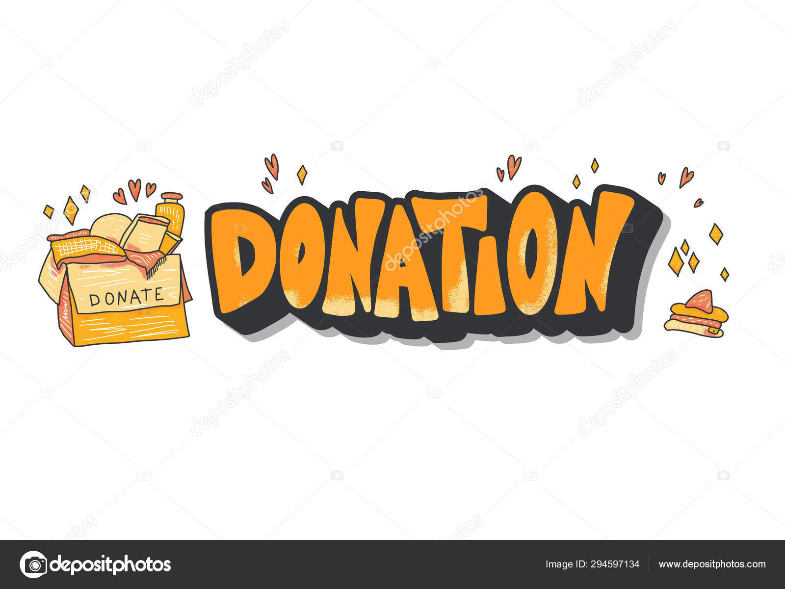 Donation concept. Box with stuff and text. Stock Vector by ©Syuzannam ...