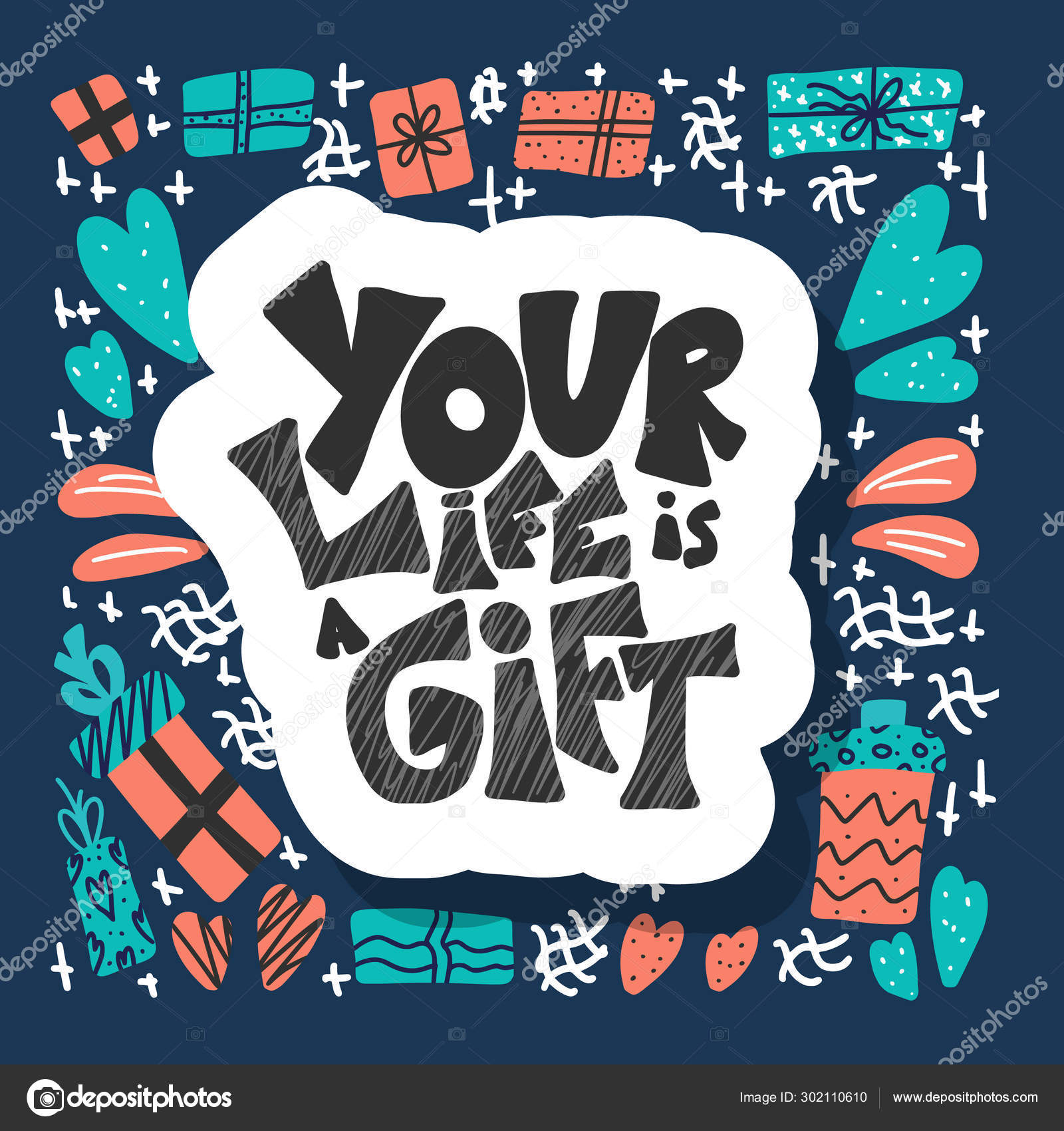 Your life is a gift quote. Vector illustration. Stock Vector Image by ...