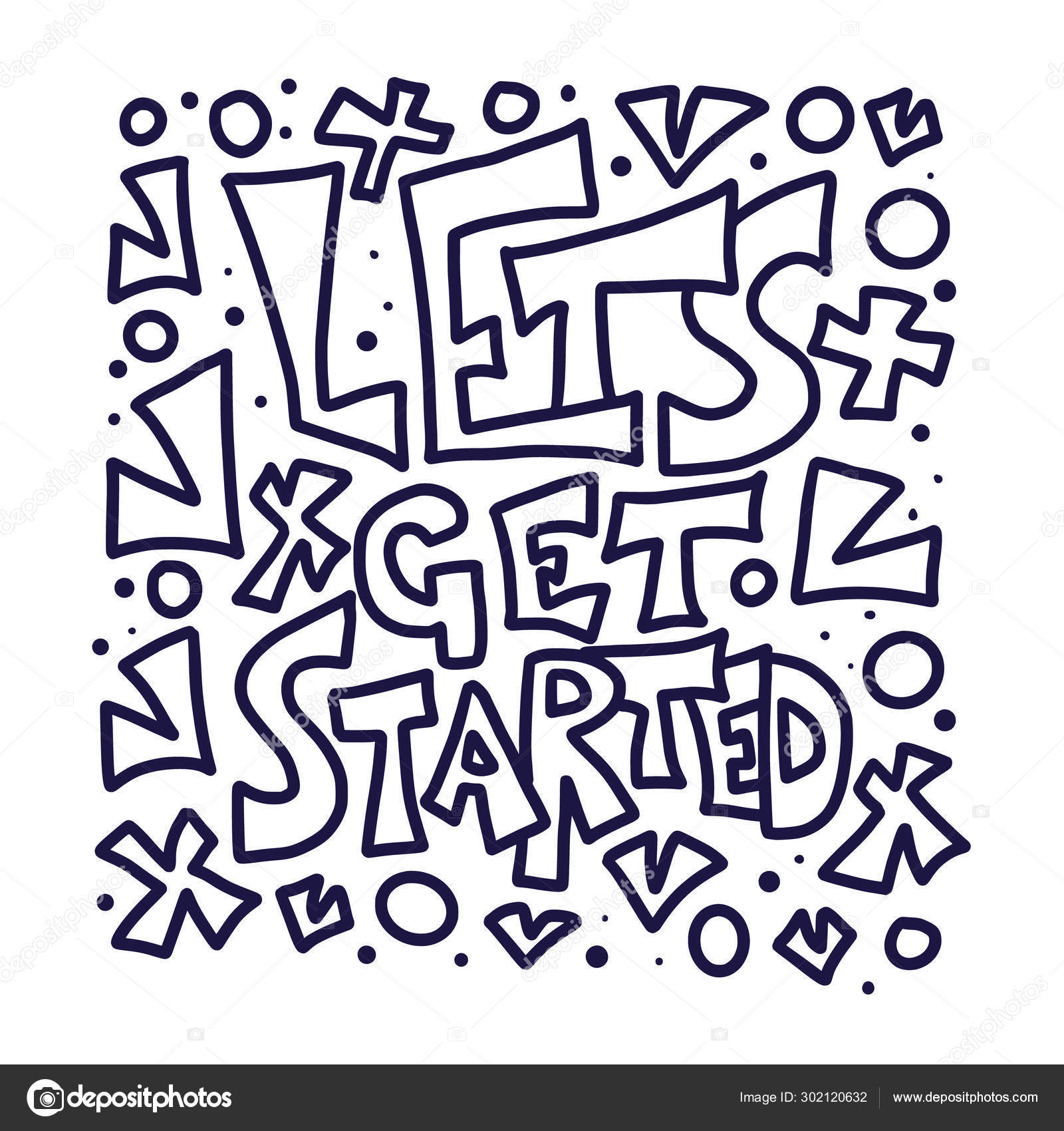 Lets get started quote. Vector poster text. Stock Vector Image by ...