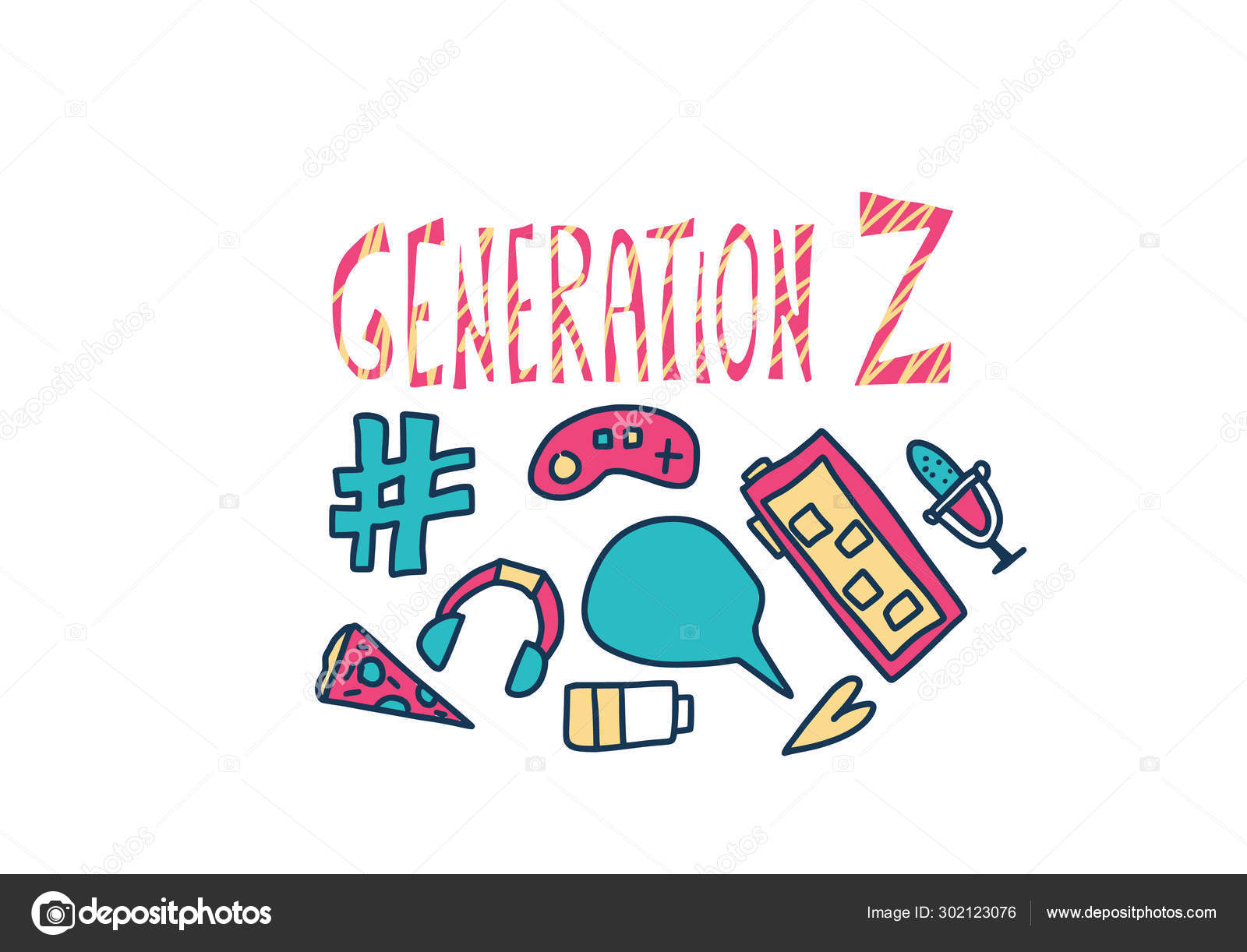 Generation z poster. Vector concept illustration. Stock Vector Image by ...