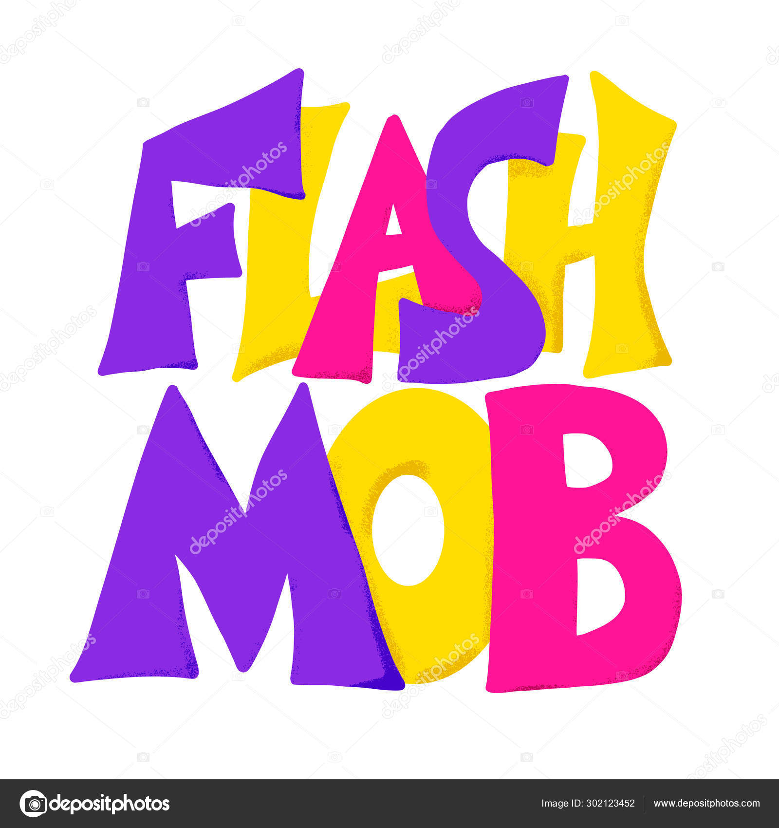 Flashmob stylized text emblem Vector simple design Stock Vector Image ...