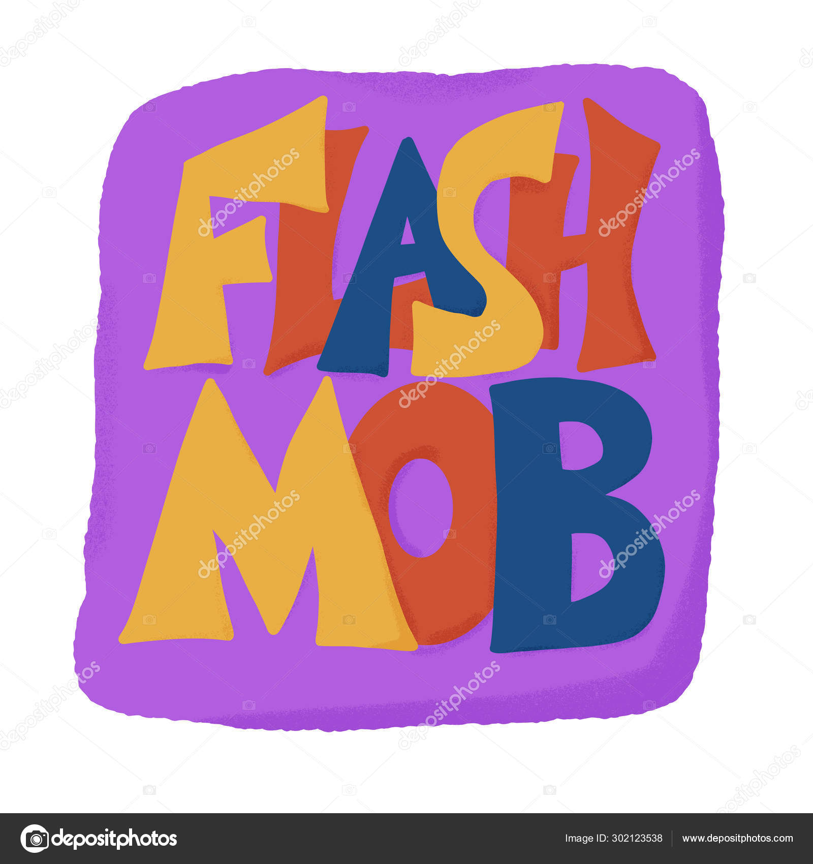 Flashmob stylized text emblem Vector simple design Stock Vector Image ...