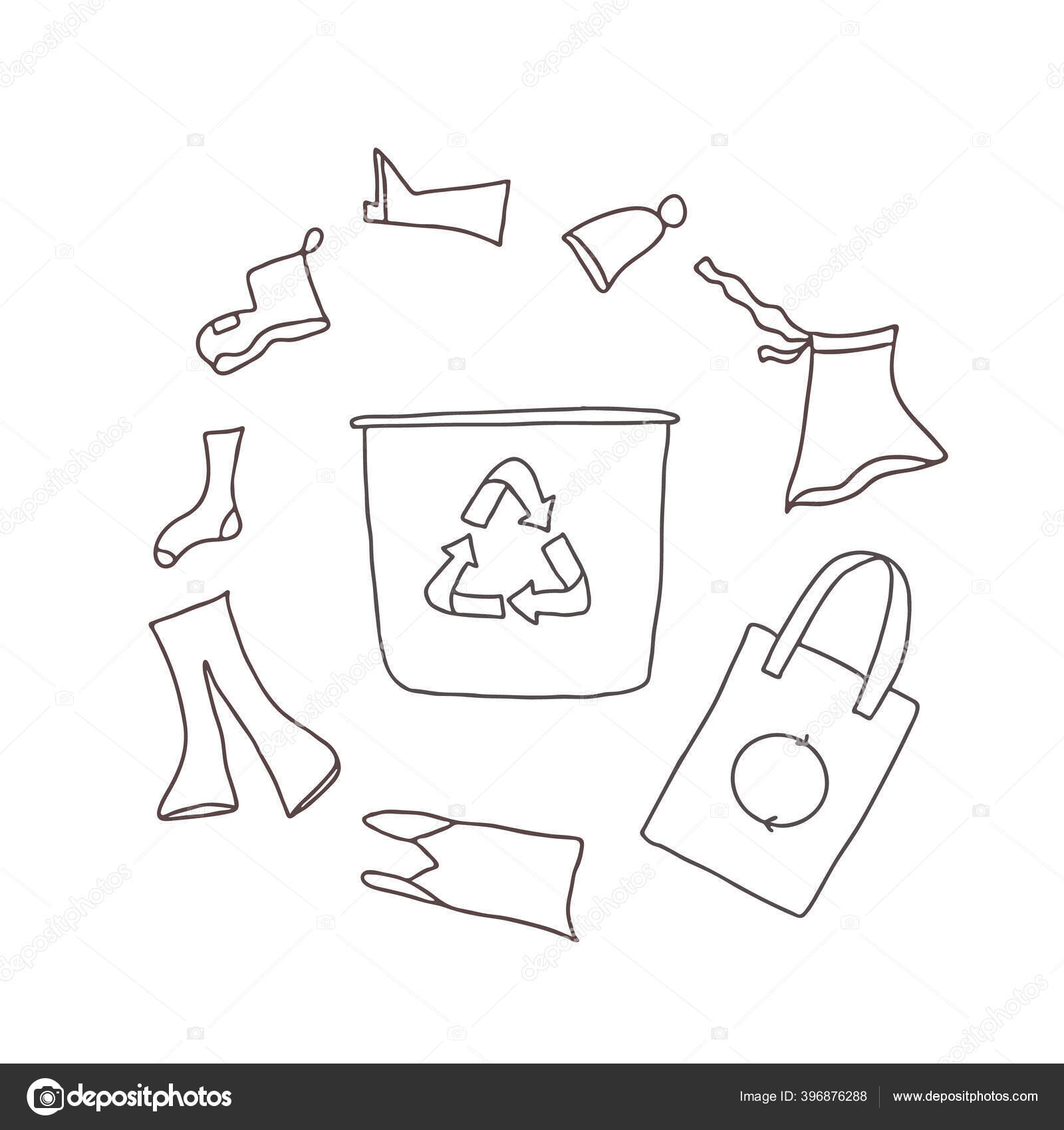 Recycle Symbol Recycling Clothes Sign Isolated White Background Zero ...