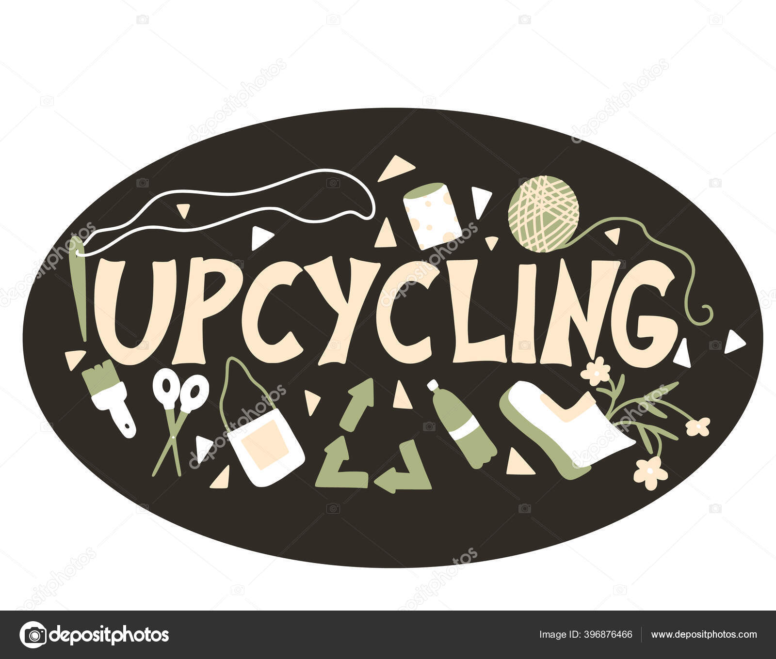 Upcycling Hand Drawn Text Lettering Emblem Reuse Upcycle Hand Made ...