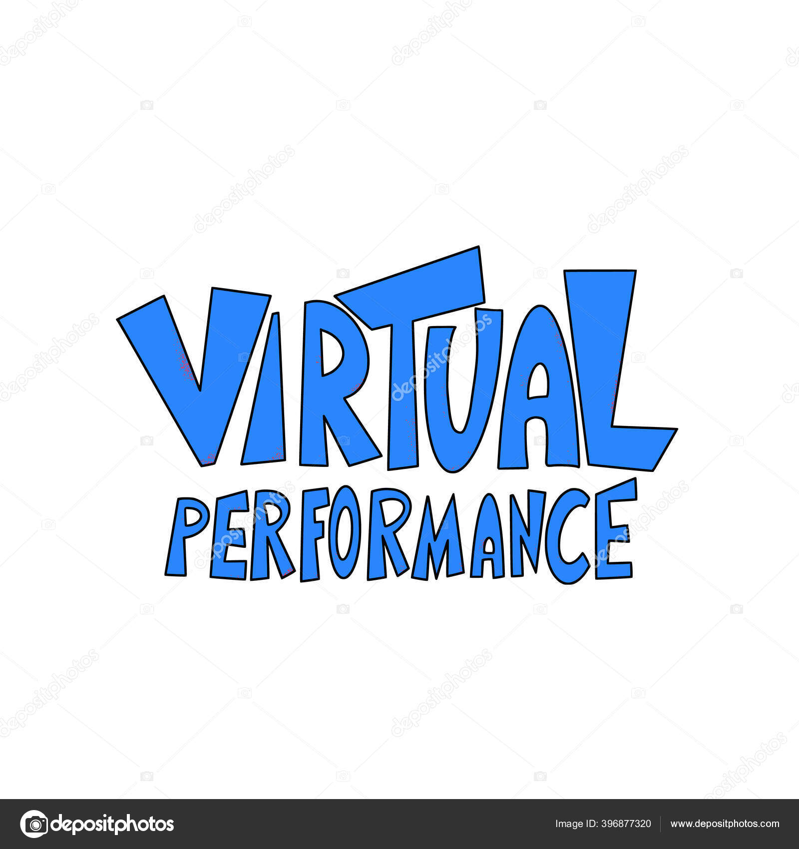 Virtual Performance Quote Stylized Hand Drawn Text Vector Illustration ...