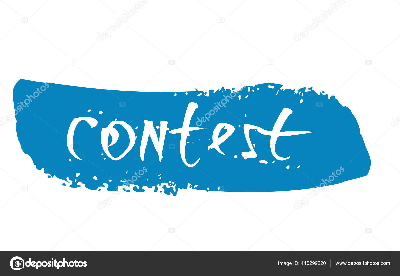 Contest Word Hand Drawn Text Competition Announce Isolated White ...