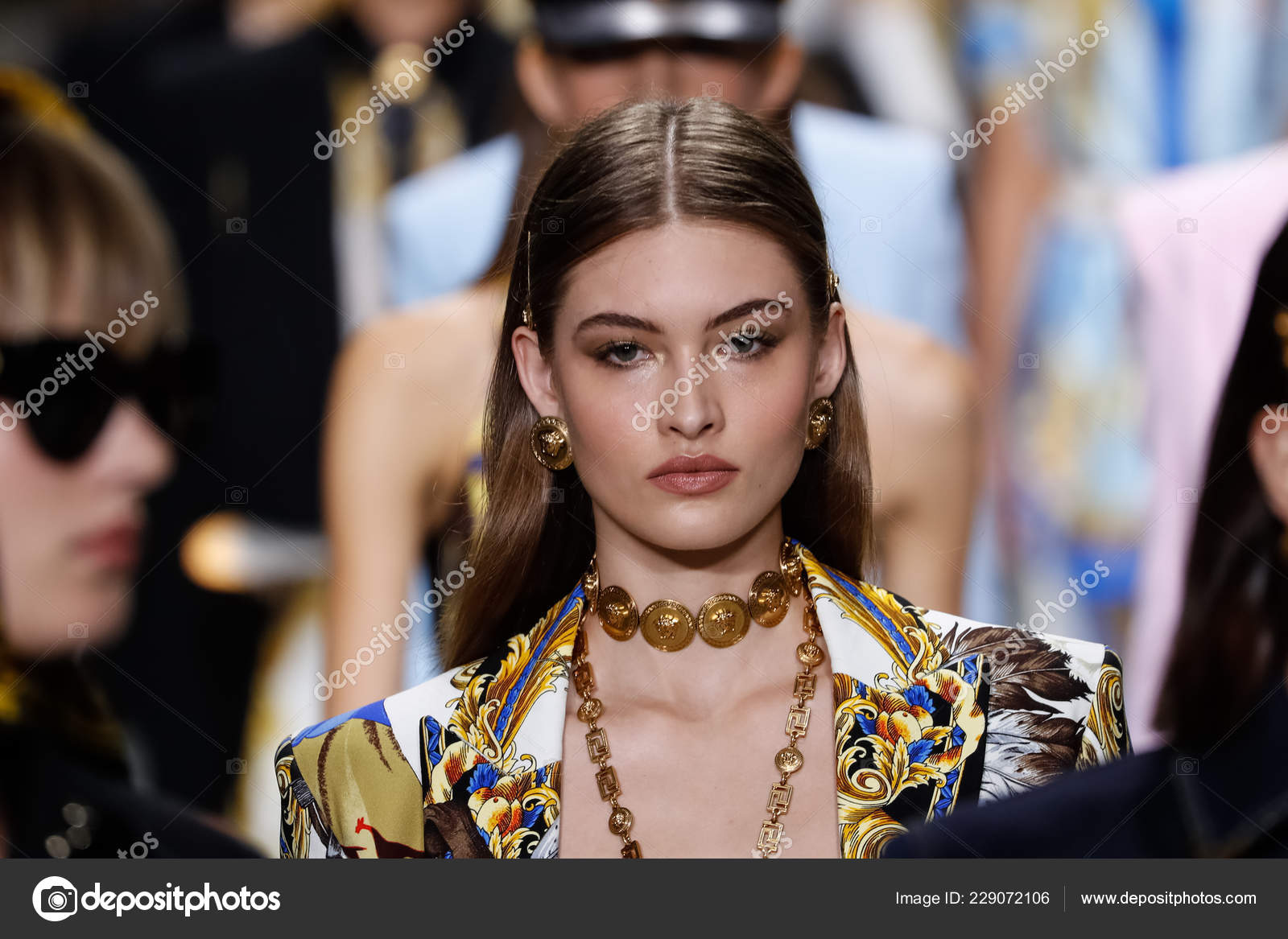 Milan Italy September Models Walk Runway Finale Versace Show Milan ...