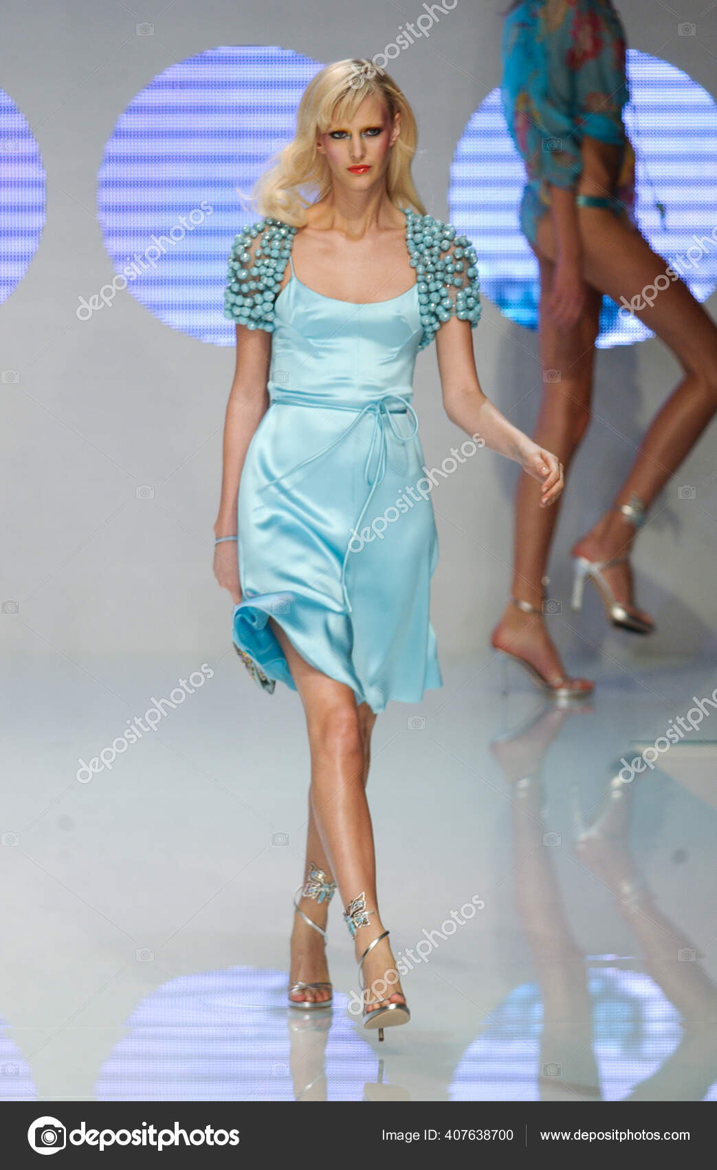 Paris France October 2003 Model Malin Persson Getting Ready Backstage ...