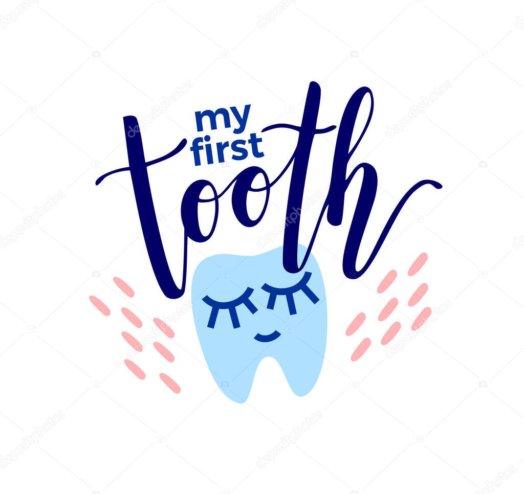 Mis primeras letras de dientes. Dientes de bebé. Caligrafía para ...