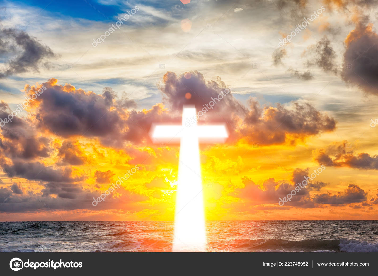 Glowing Cross Beautiful Sky Background — Stock Photo © merrydolla ...