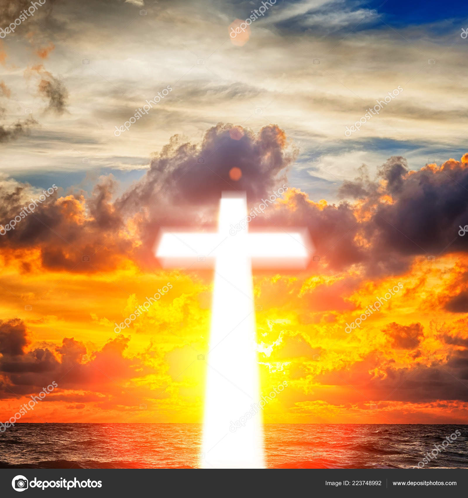 Glowing Cross Beautiful Sky Background — Stock Photo © merrydolla ...