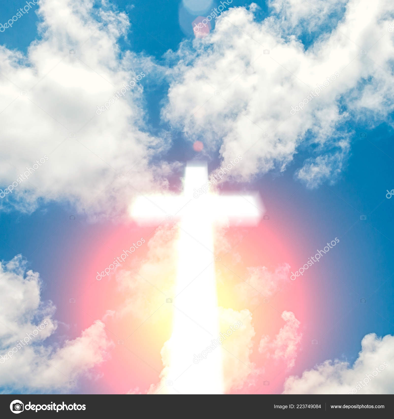 Glowing Cross Beautiful Sky Background Stock Photo by ©merrydolla 223749084