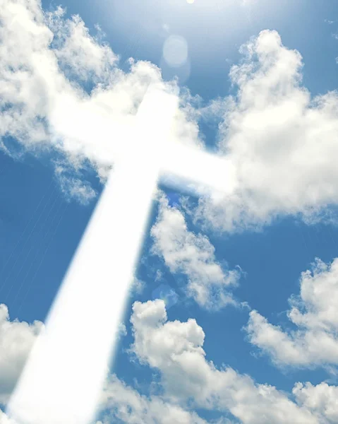 Glowing Cross Beautiful Sky Background — Stock Photo © merrydolla ...