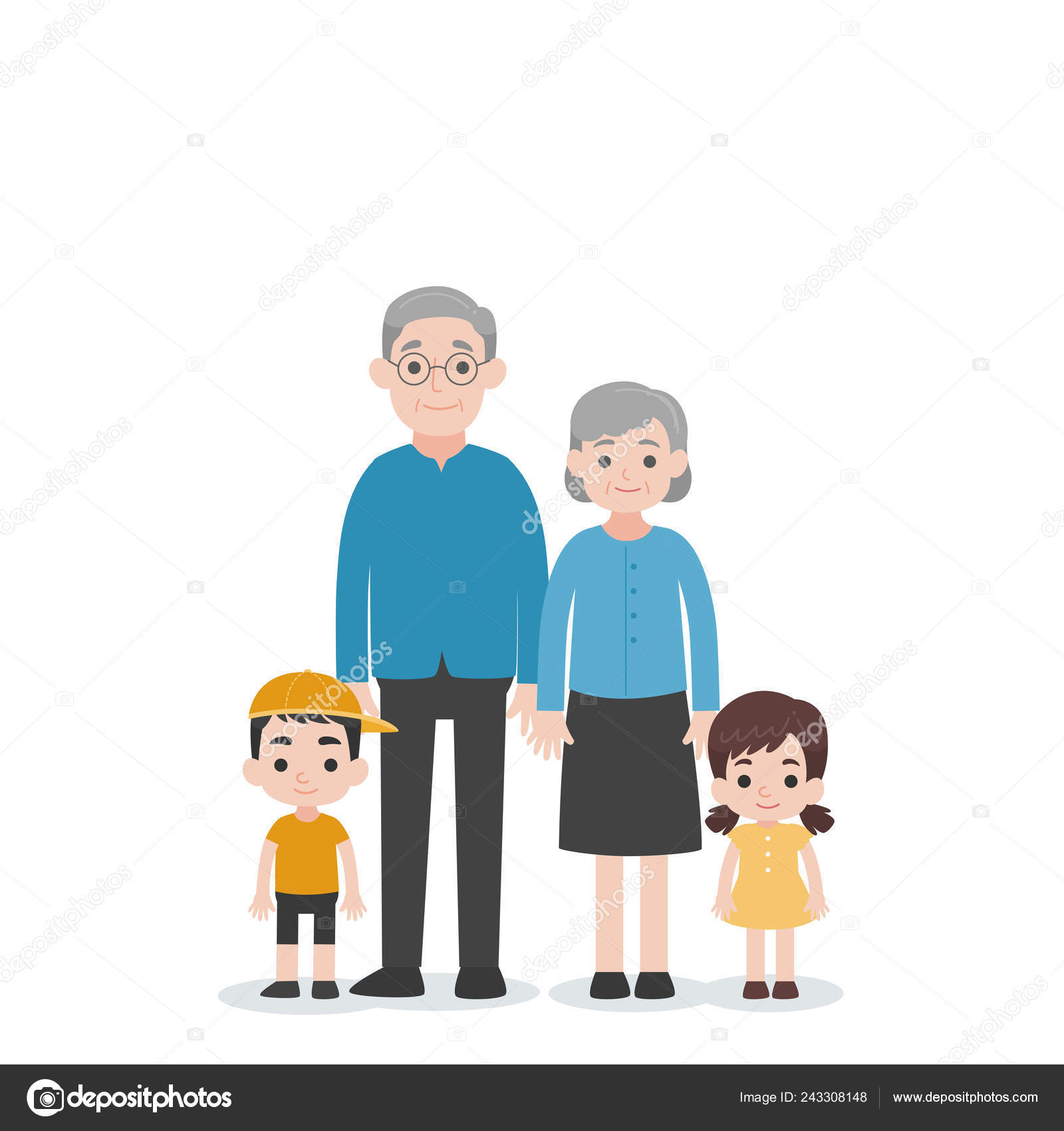 Set People Character Family Concept Grandchild Nephew Niece Grand ...