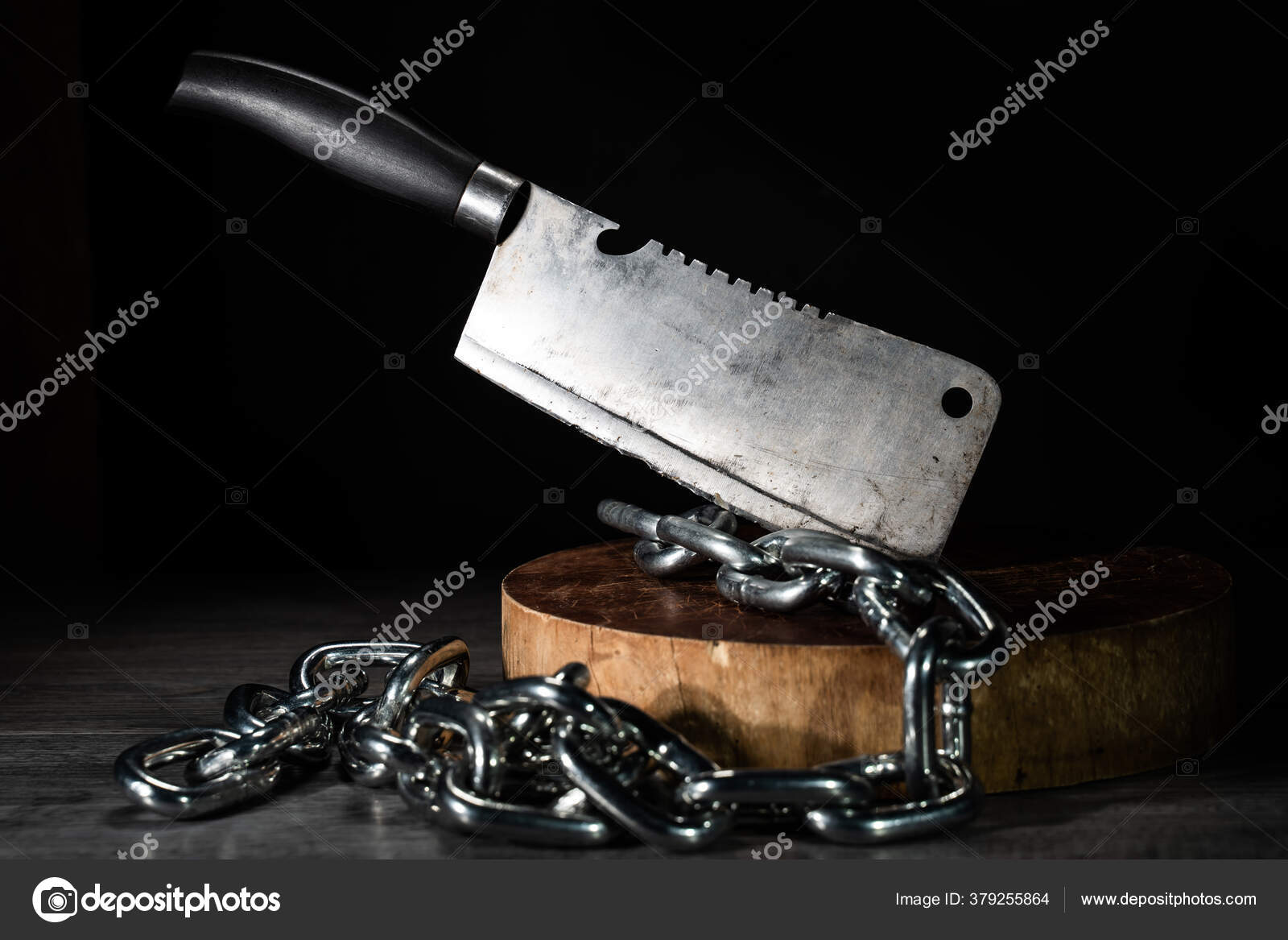 Cleaver Stuck Butcher Cutting Board Chain Stock Photo by ©TaraPatta ...