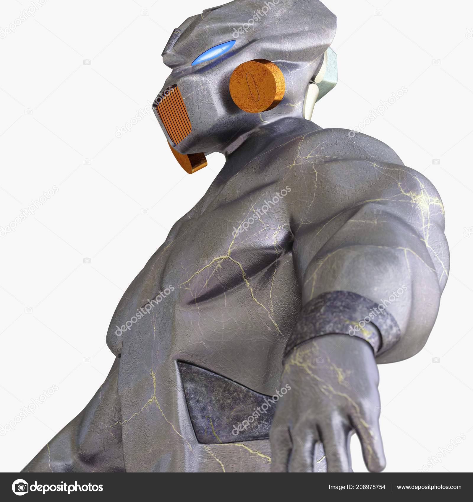 Illustration Cyborg Character Isolated White Background — Stock Photo ...