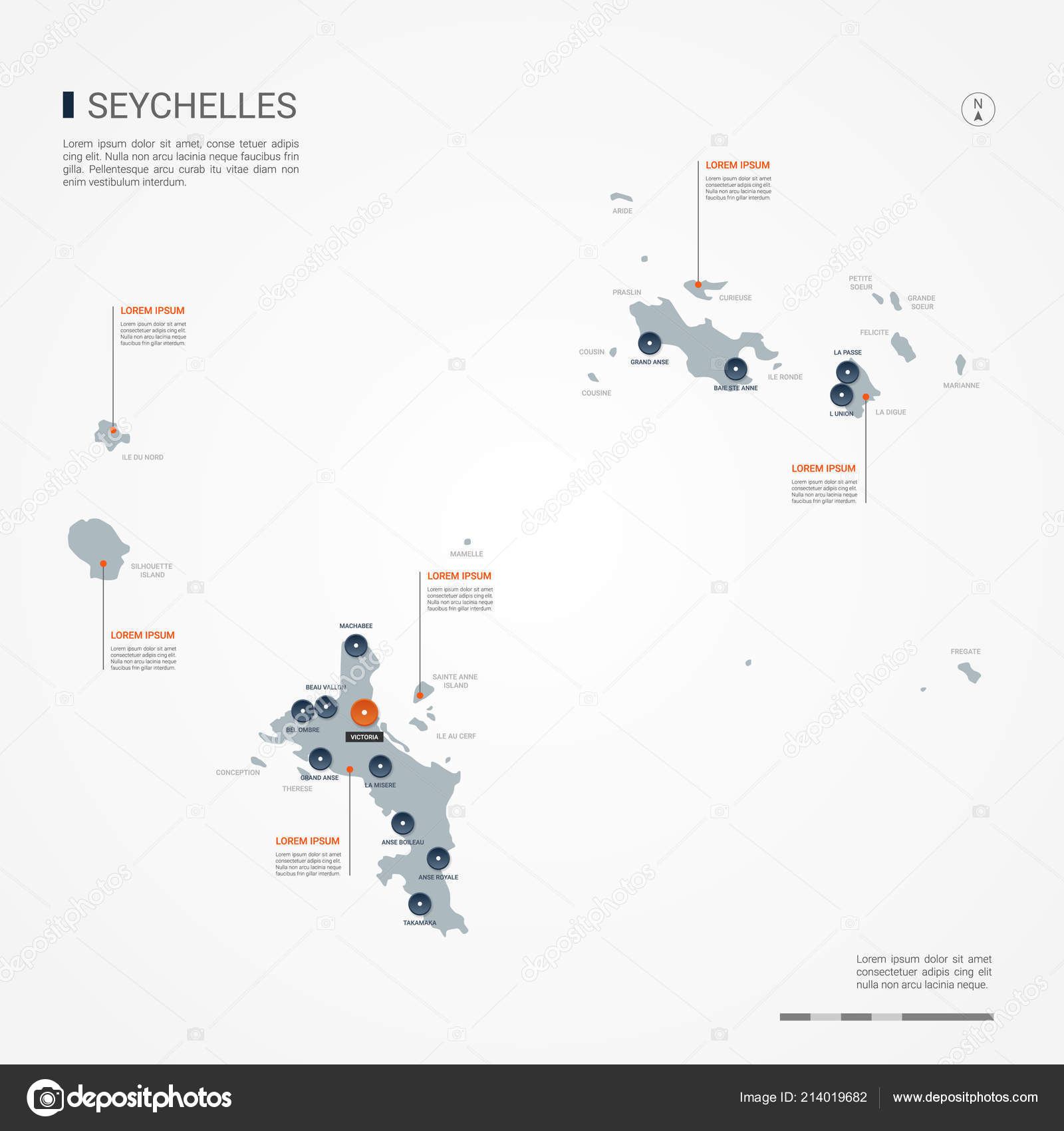 Seszele Mapa Granic Miasta Stolicy Podział Administracyjny Infografika ...