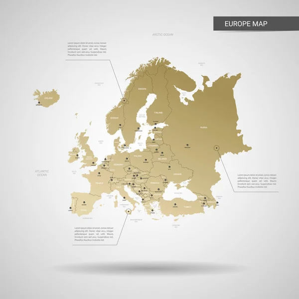 Stylized Vector Indonesia Map Infographic Gold Map Illustration Cities ...