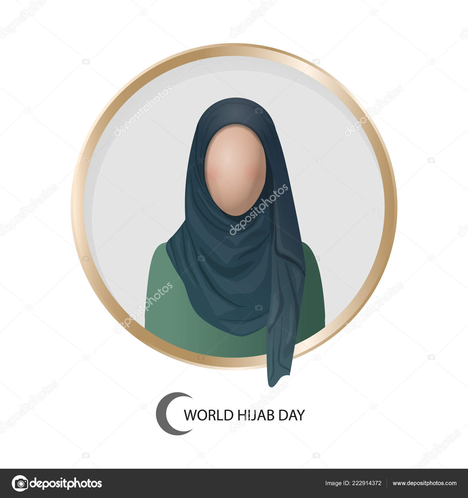 World Hijab Day Poster Muslim Woman Color Background Vector ...