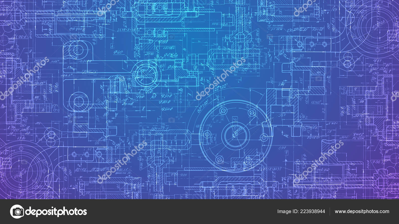 Technical Drawing Gradient Background Mechanical Engineering Drawing ...