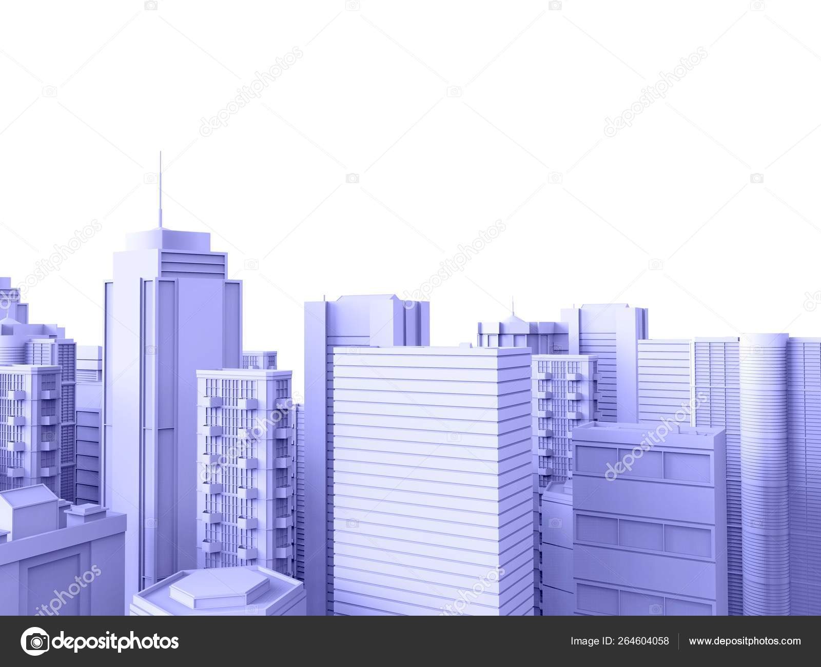 City buildings panorama .Architectural design of houses .3D rendering ...