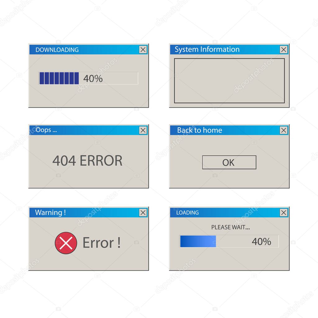Mensaje operativo Elemento de interfaz de usuario del sistema operativo ...