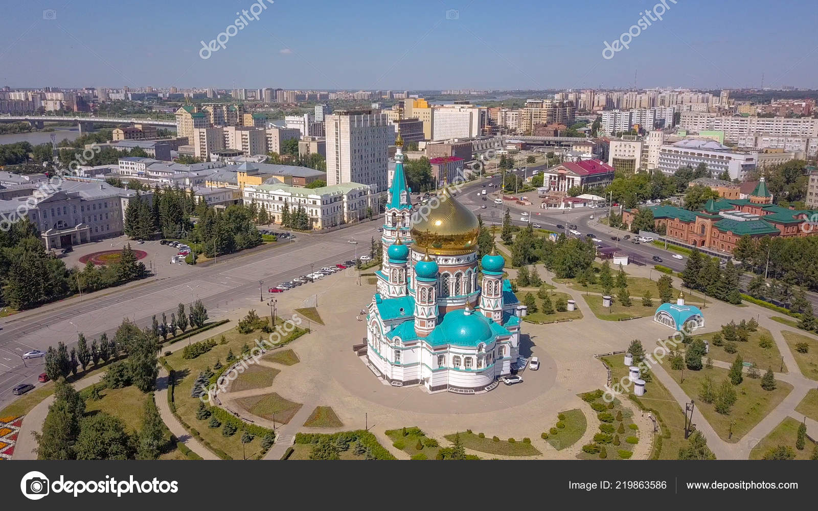 Cathedral Assumption Blessed Virgin Mary Panoramic Views City Omsk ...