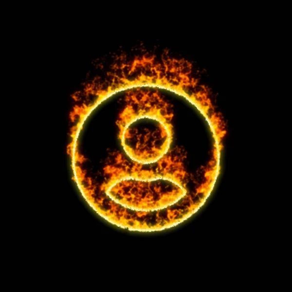 The symbol user circle burns in red fire - Stock Image - Everypixel
