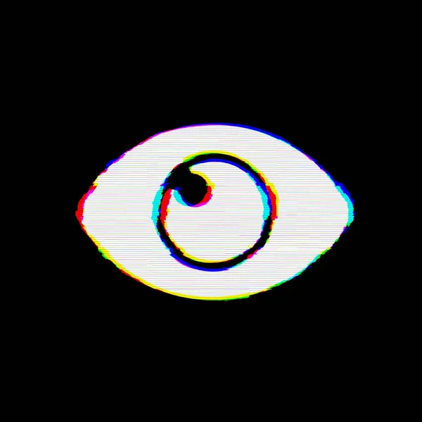 Symbol eye has defects. Glitch and stripes - Stock Image - Everypixel