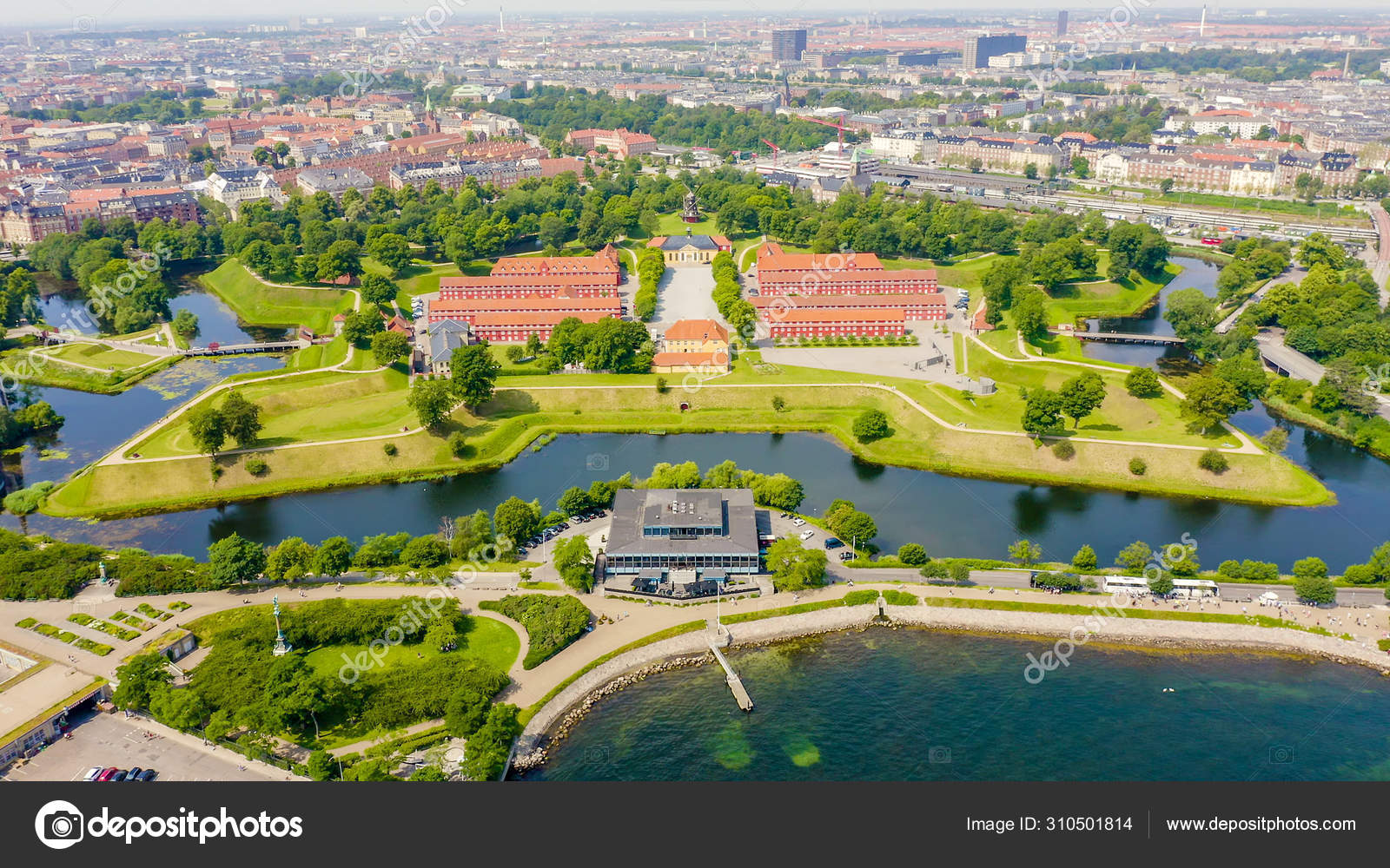 Copenhagen, Denmark. Antique Fort Kastellet, From Drone — Stock Photo ...