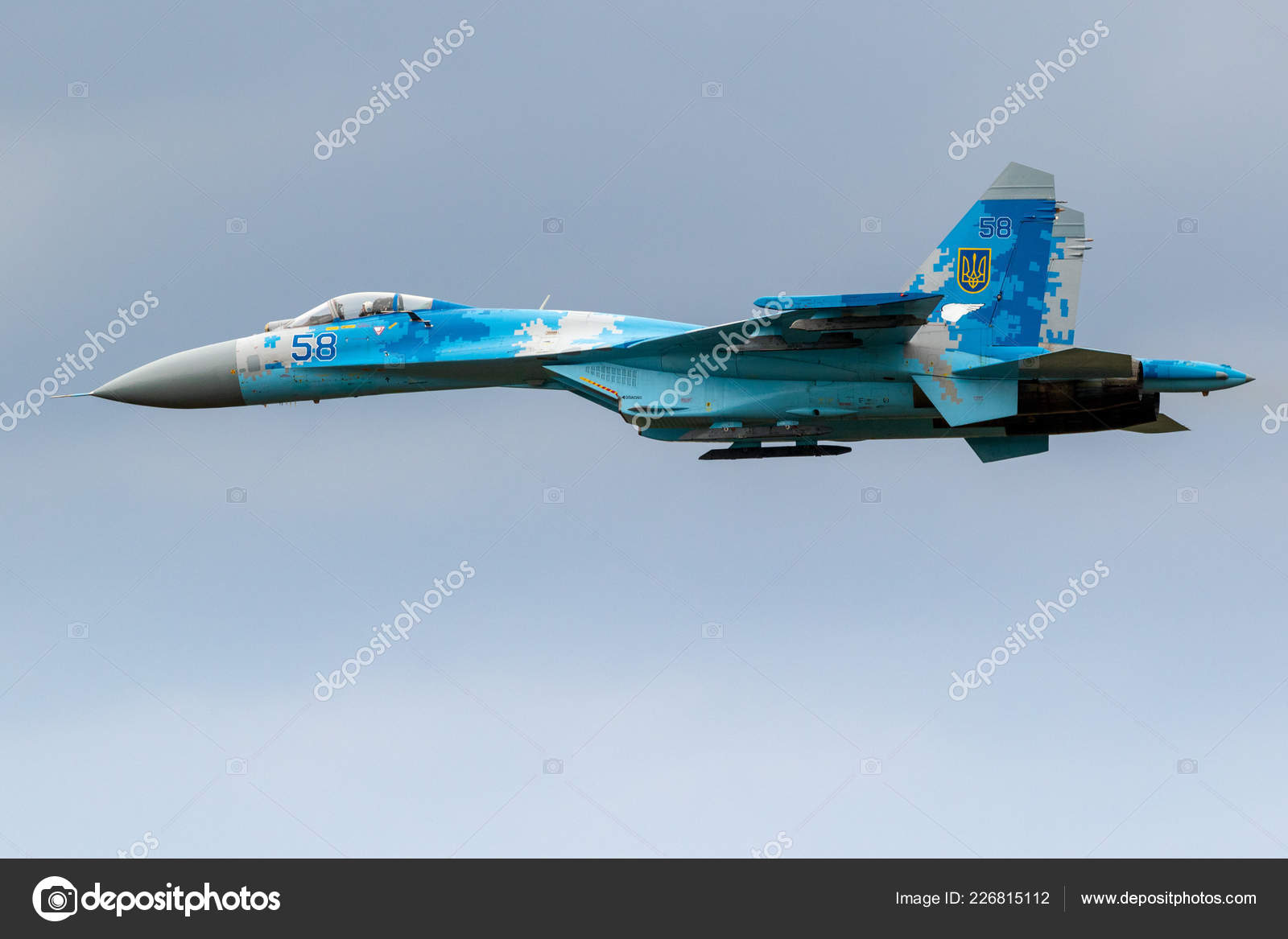 Ukrainian Air Force Sukhoi Flanker Fighter Jet Aircraft Flight Kleine ...