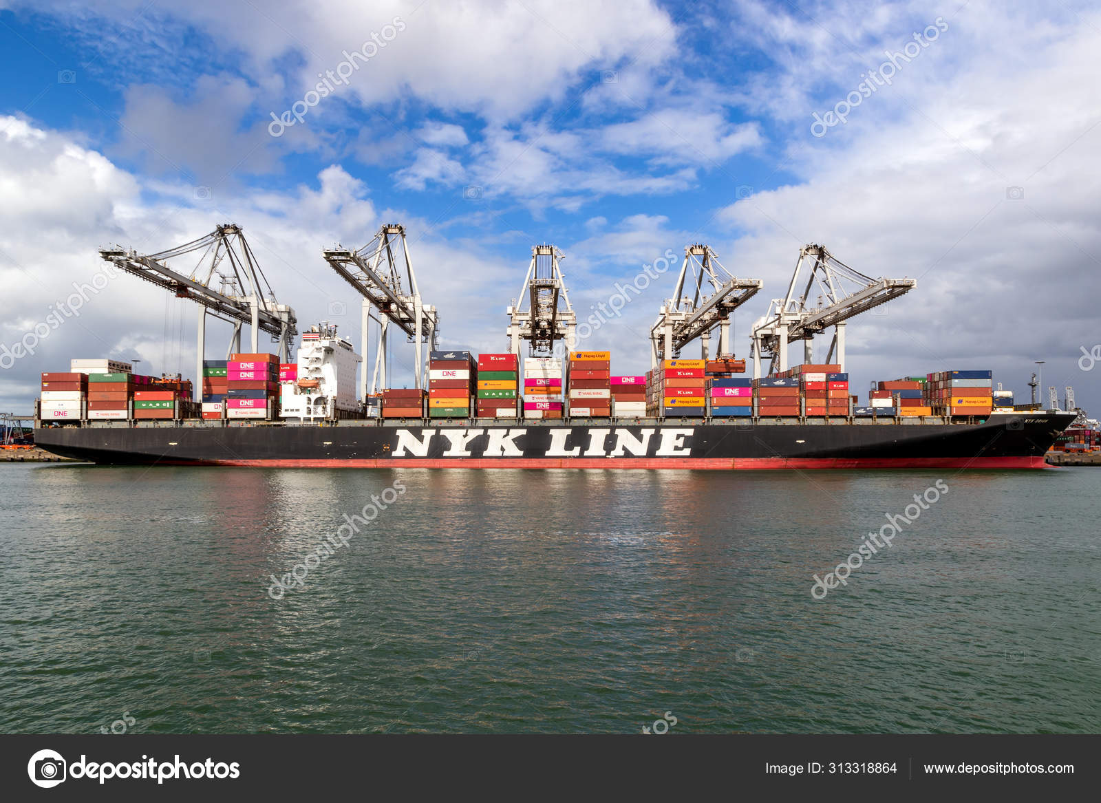 Nyk Line container ship is being loaded by cranes in the Port of ...