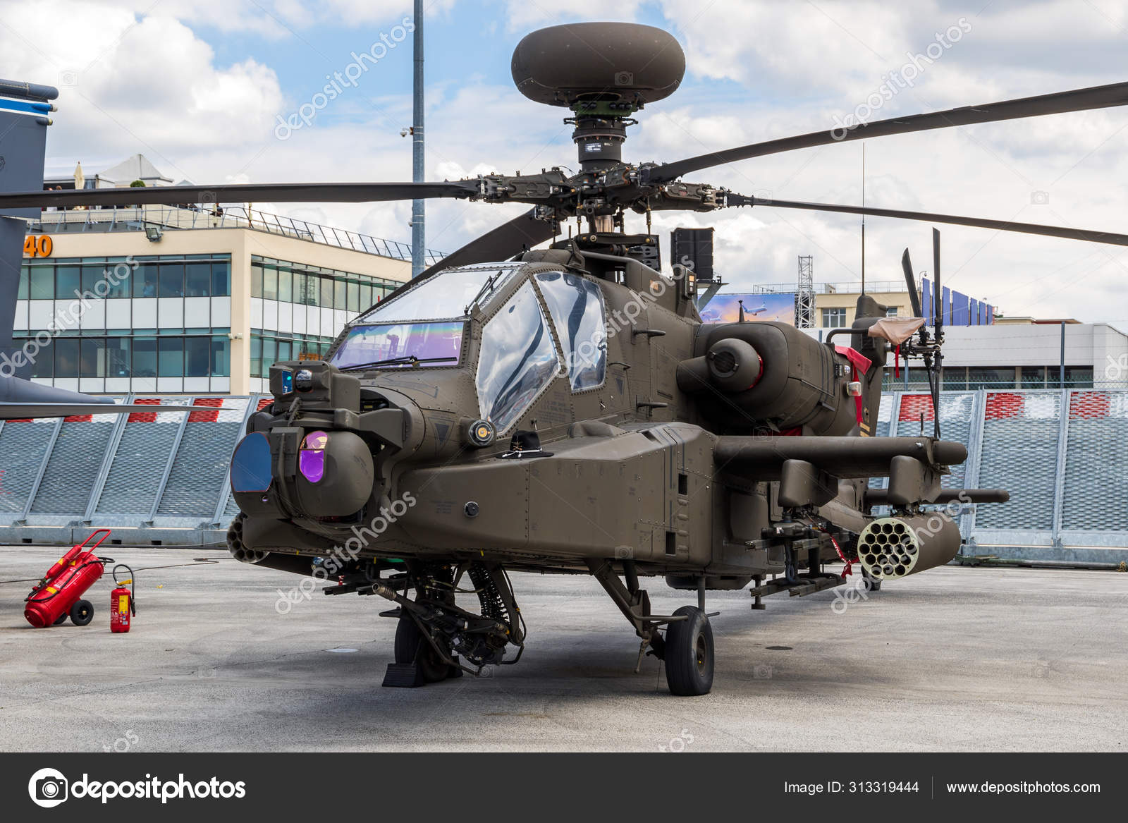 Apache Helicopter Front View