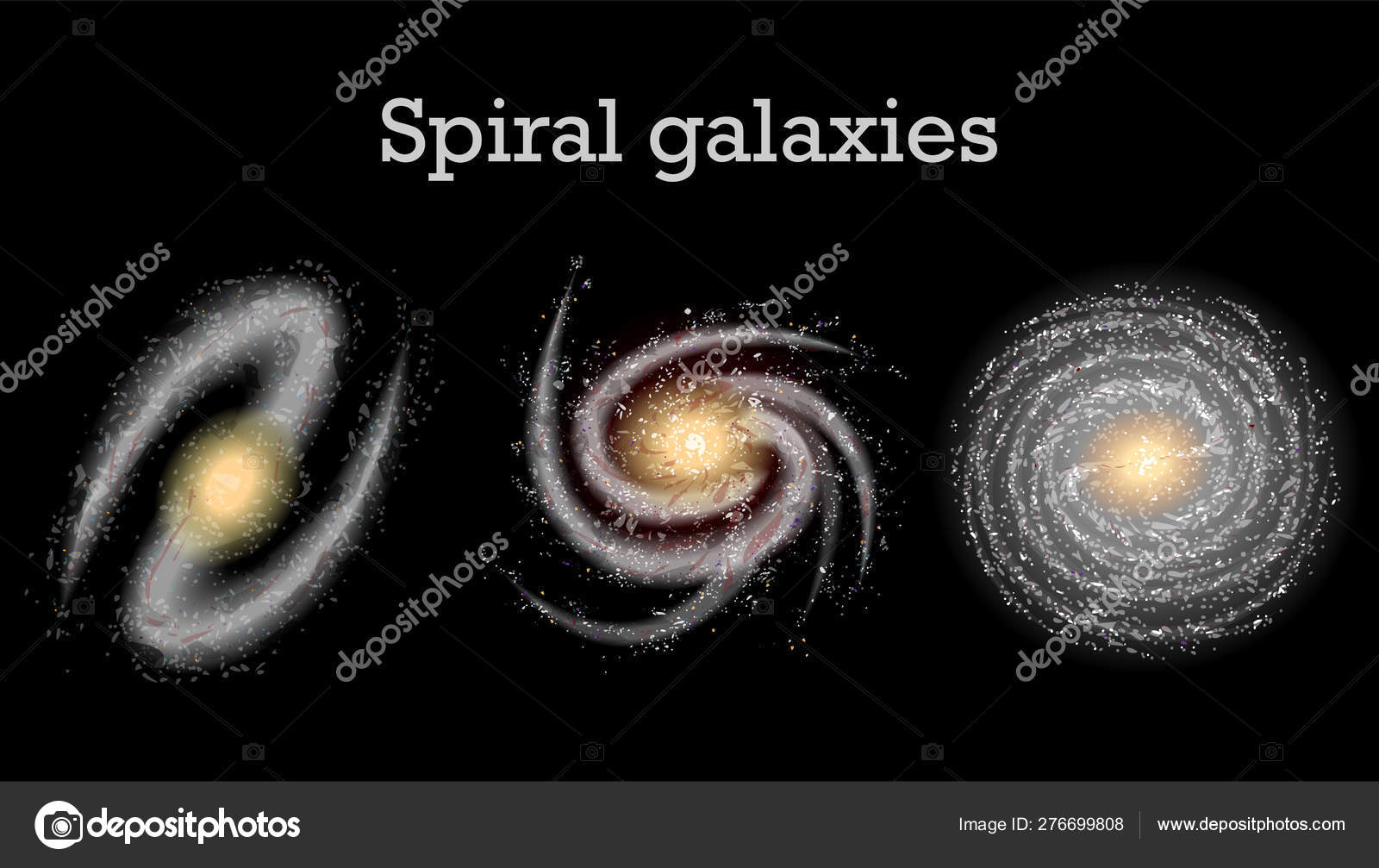 Galaxias Espirales Ilustración Vectorial Del Espacio Vector de stock ...