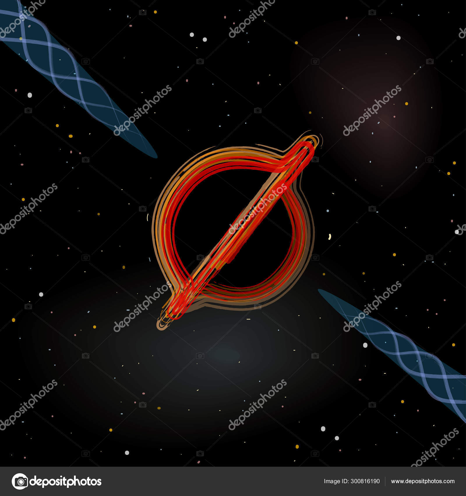 Black Hole Accretion Disk Relativistic Jets Vector Illustration — Stock ...