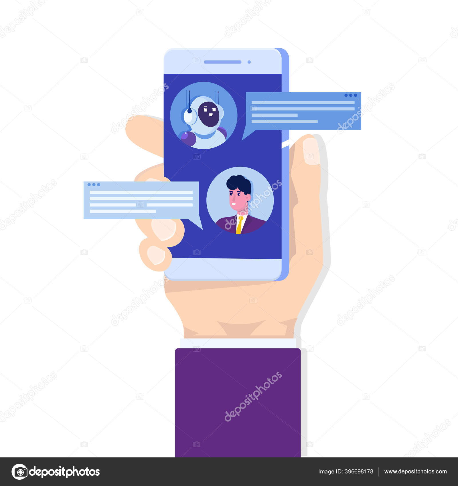 Chatbot Concept Man Talking Robot Customer Support Service Android ... Chatbot Concept Man Talking Robot Customer Support Service Android ...