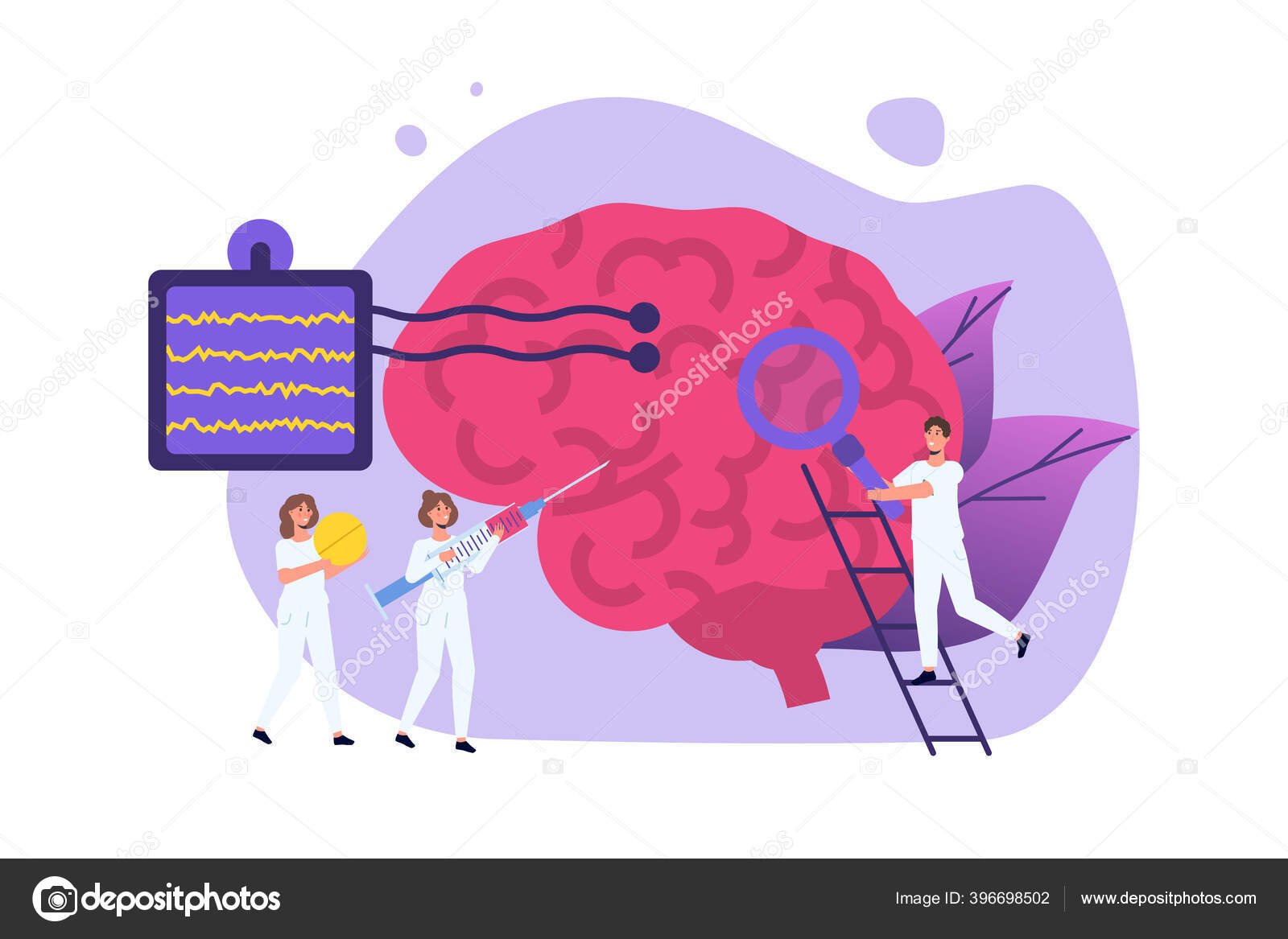 Neurology Diagnostics Neurobiology Concept Vector Illustration ...
