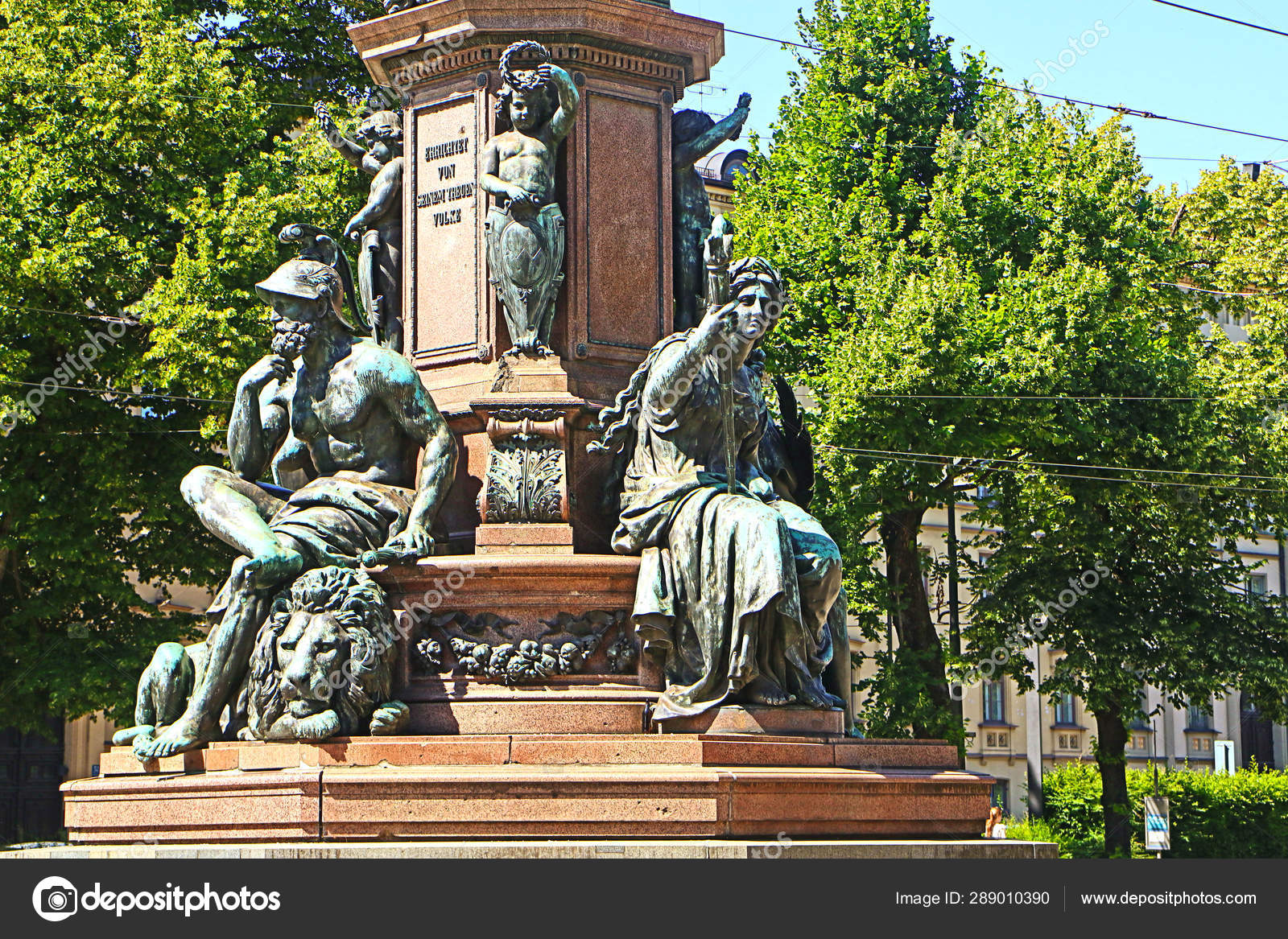 Munich Germany Detail Maxmonument Built 1875 Munich Maximilianstrasse ...