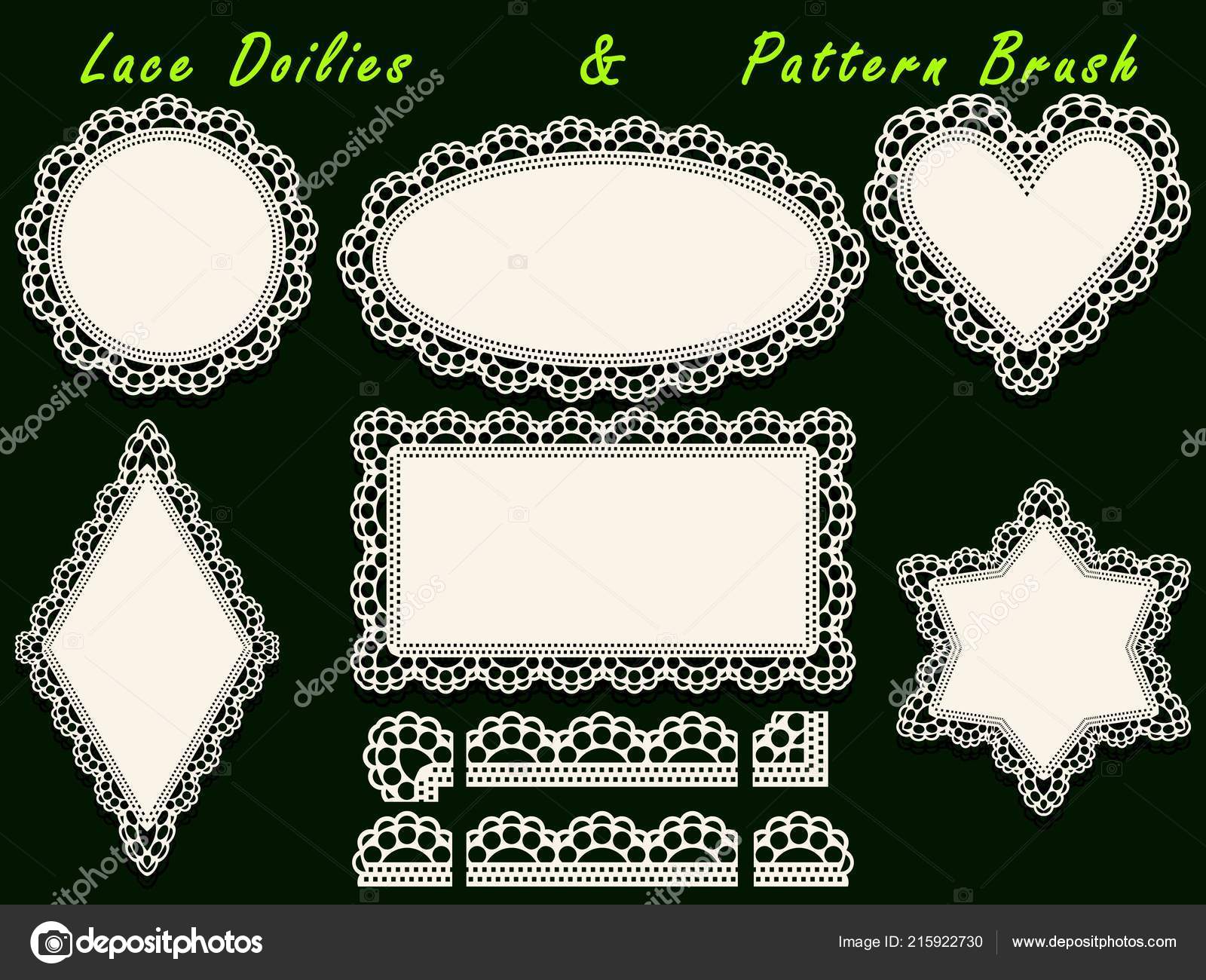 Paper doily pattern | Set Design Elements Lace Paper Doily Pattern ...