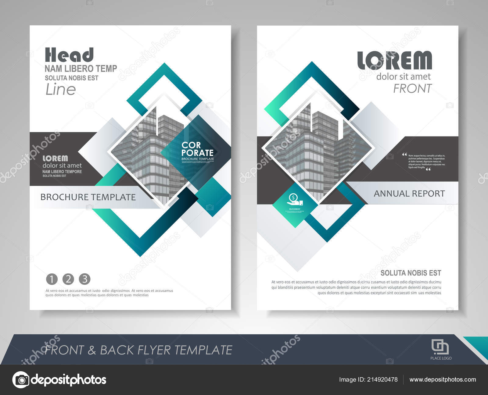 Front Back Page Annual Report Brochure Flyer Design Vector Template ...