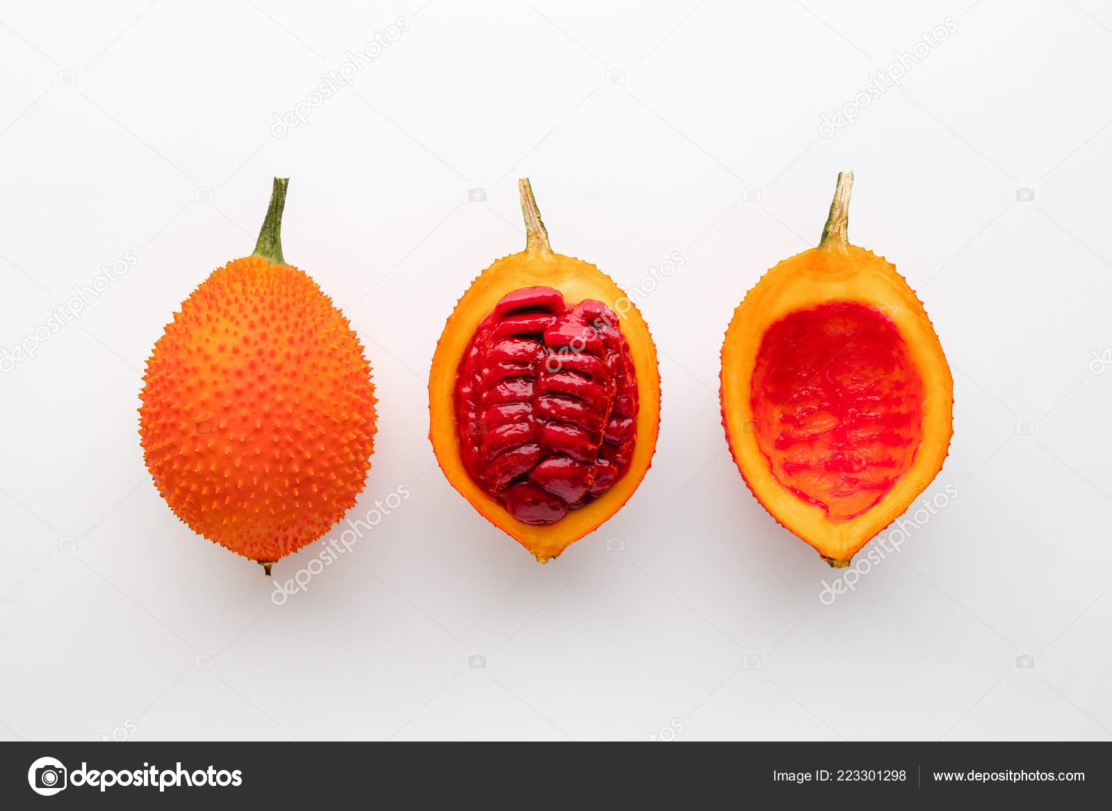 Gac Fruit White Background Creative Flat Lay Food Concept Stock Photo ...