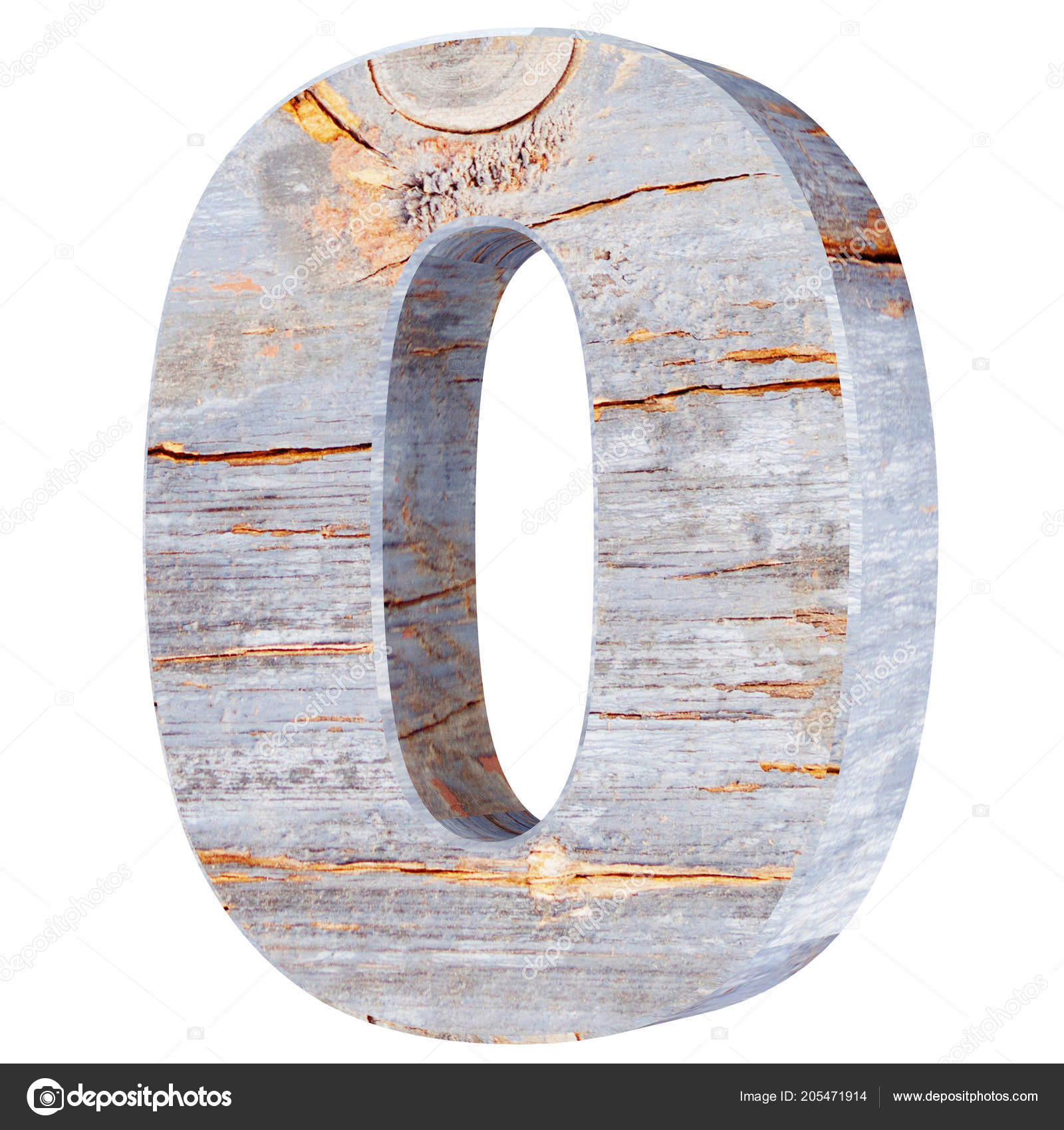 Decorative Wooden Alphabet Digit Zero Symbol Rendering Illustration ...