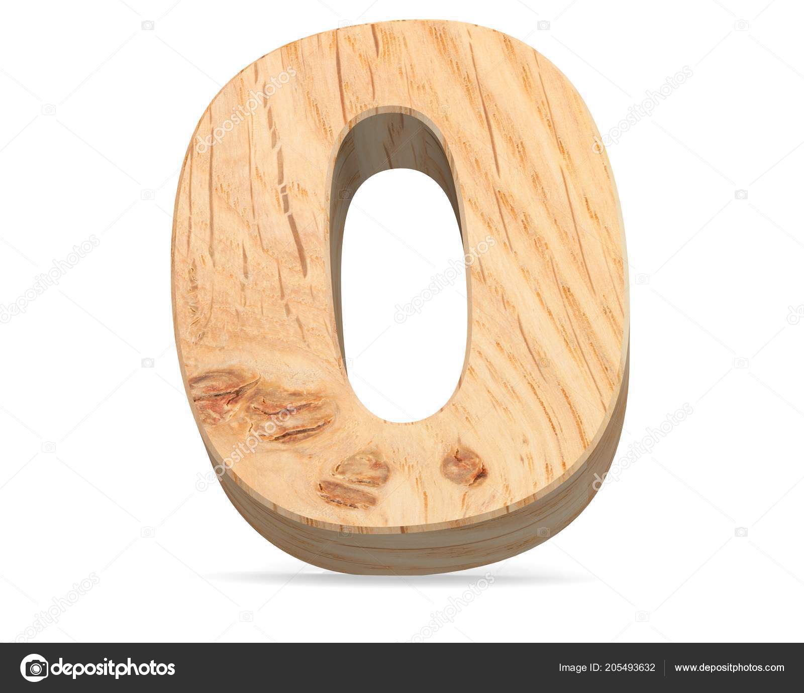 Decorative Wooden Alphabet Digit Zero Symbol Rendering Illustration ...