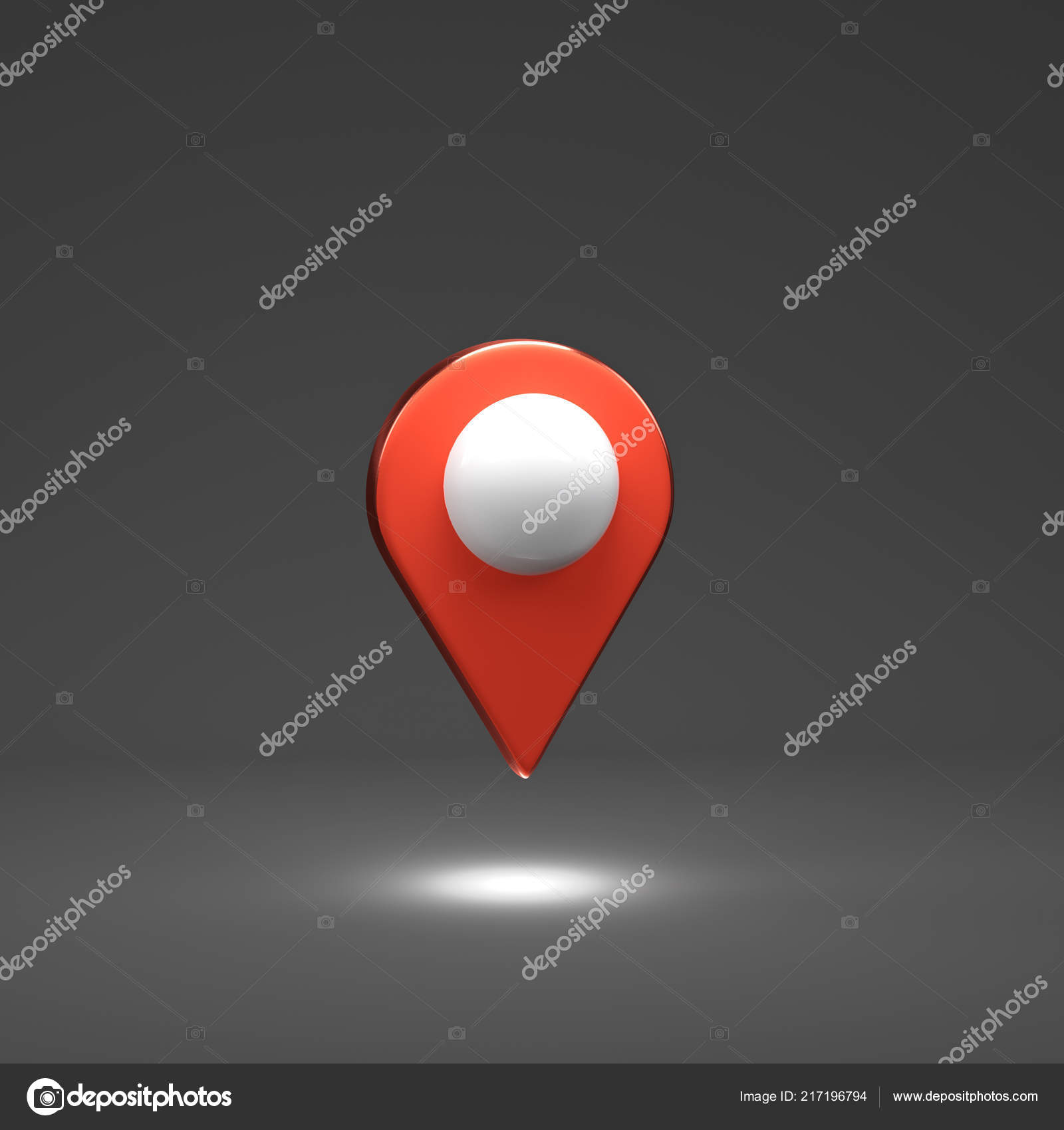 Render Illustration Red Map Pointer Location Point — Stock Photo ...