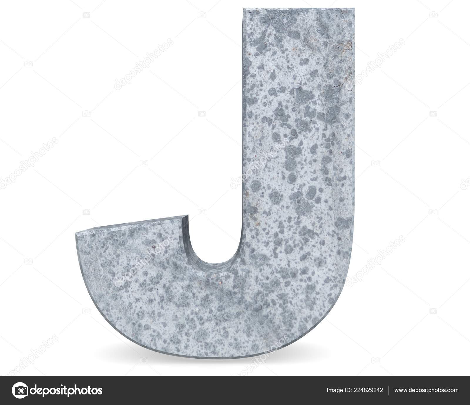 Concrete Capital Letter Isolated White Background Render Illustration ...
