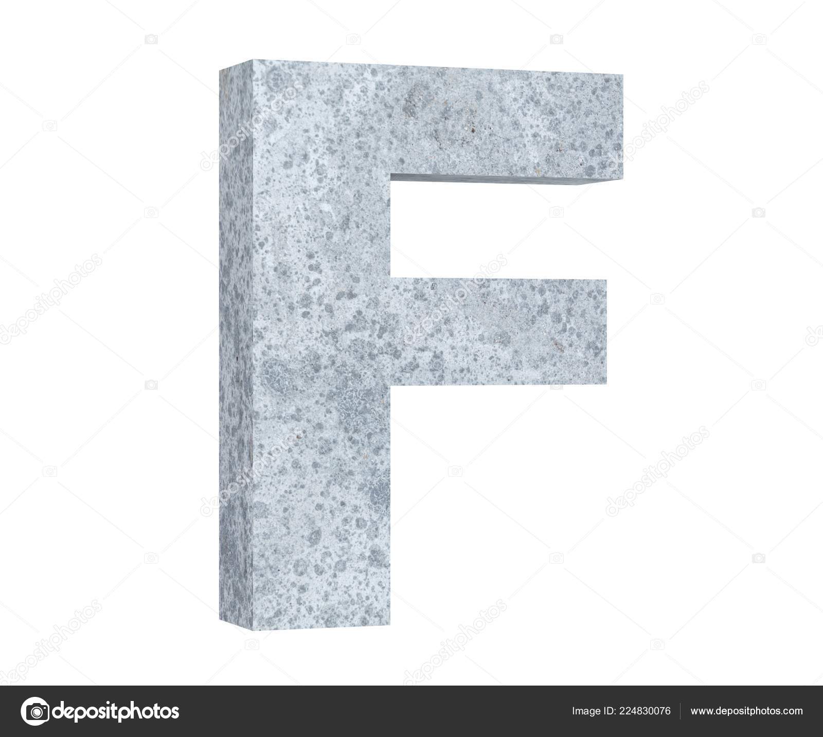 Concrete Capital Letter Isolated White Background Render Illustration ...